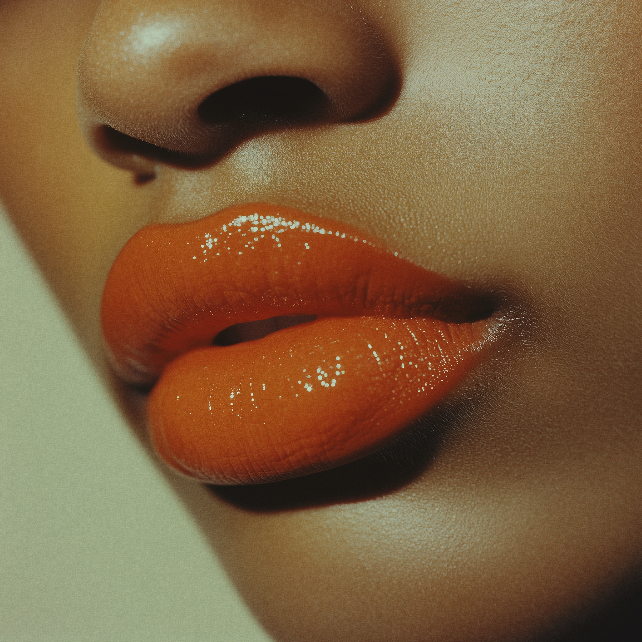 Glossy Orange Lips Photo on Lummi