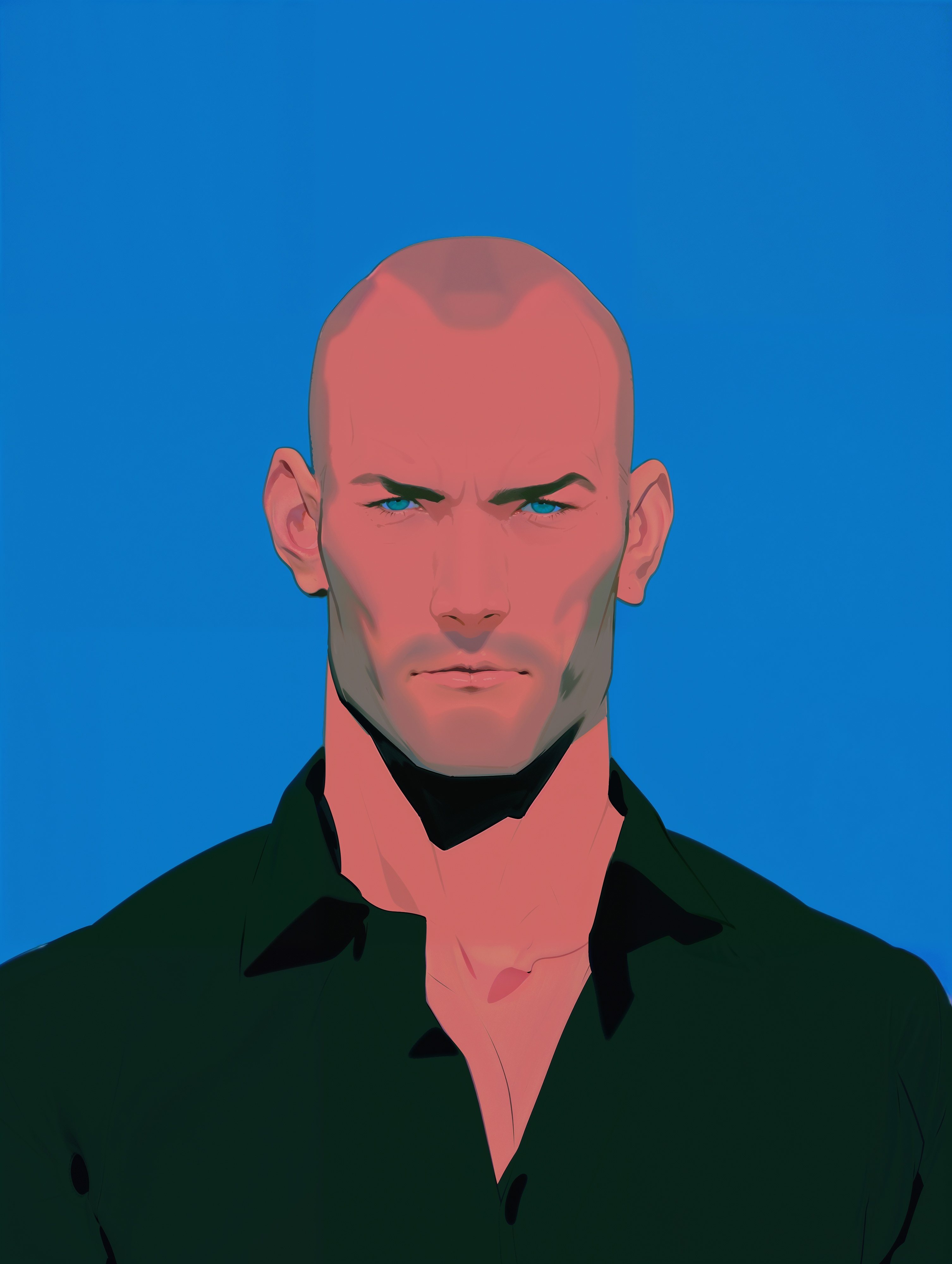 Lummi Illustration - Stern Male Portrait