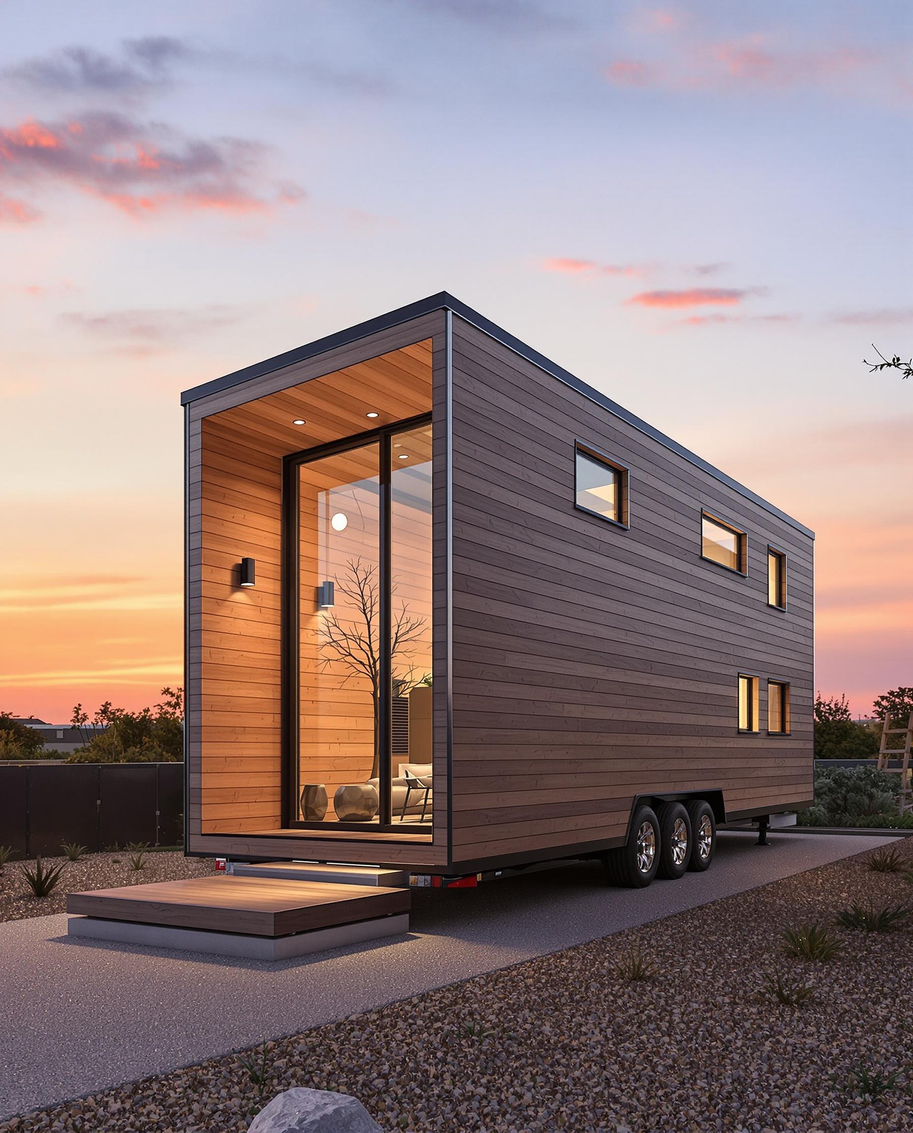Modern Tiny House Sunset Photo on Lummi
