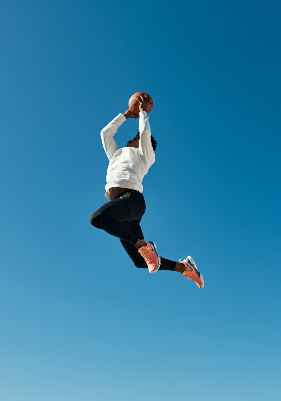 Dynamic Basketball Leap Photo on Lummi