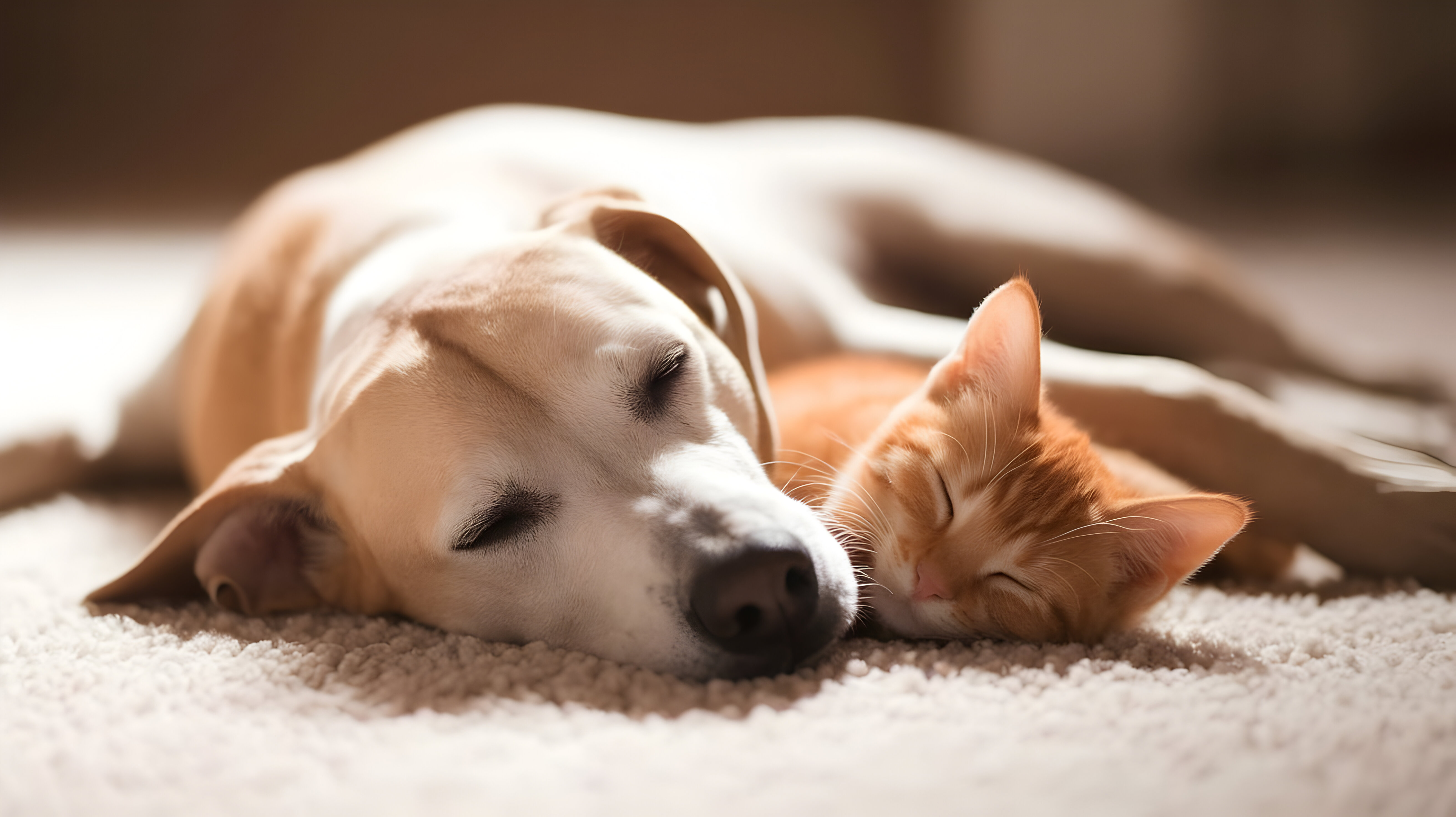Dog and Kitten Sleeping Photo on Lummi