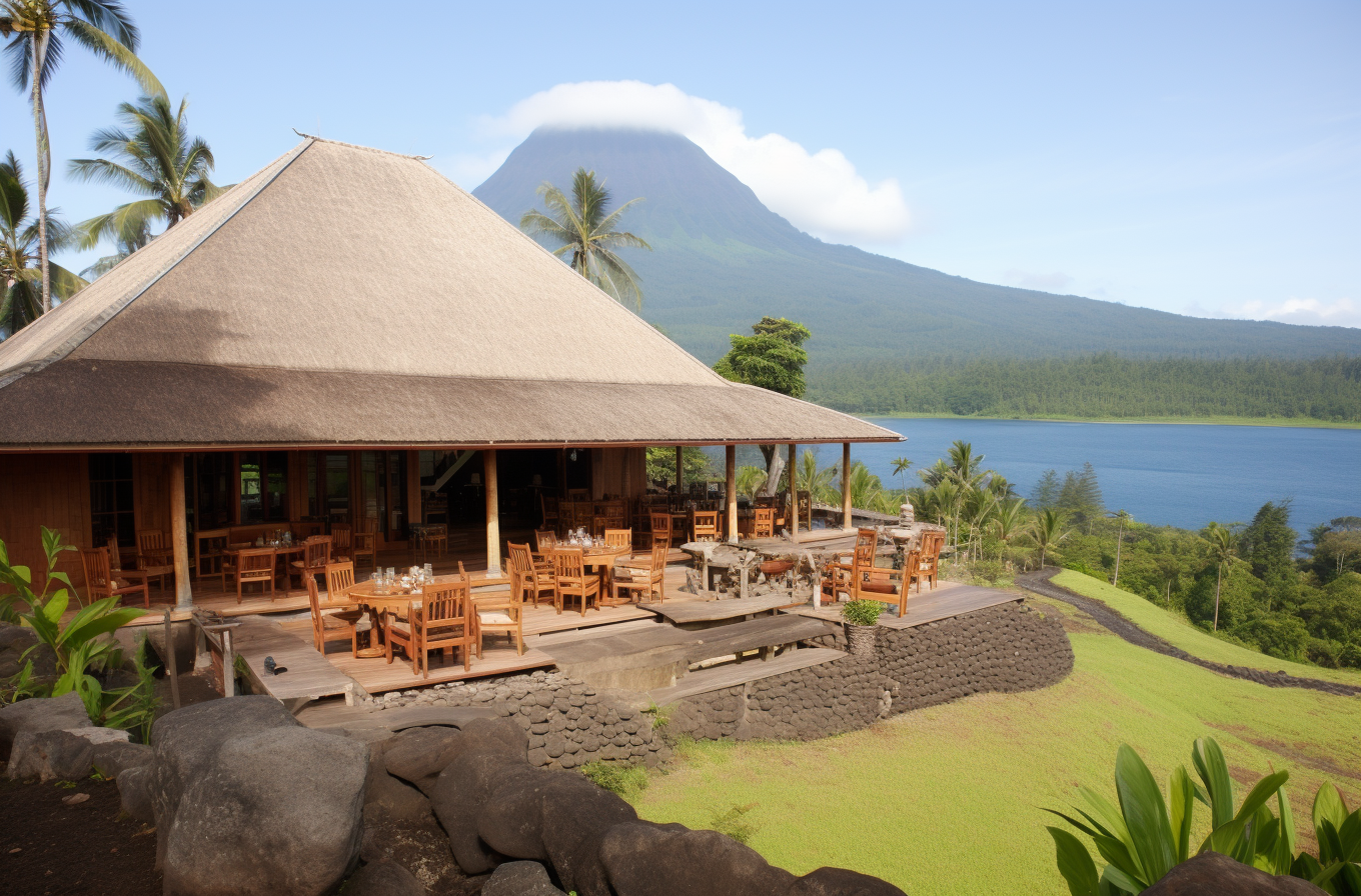 Volcano Vista Thatch Restaurant Photo on Lummi