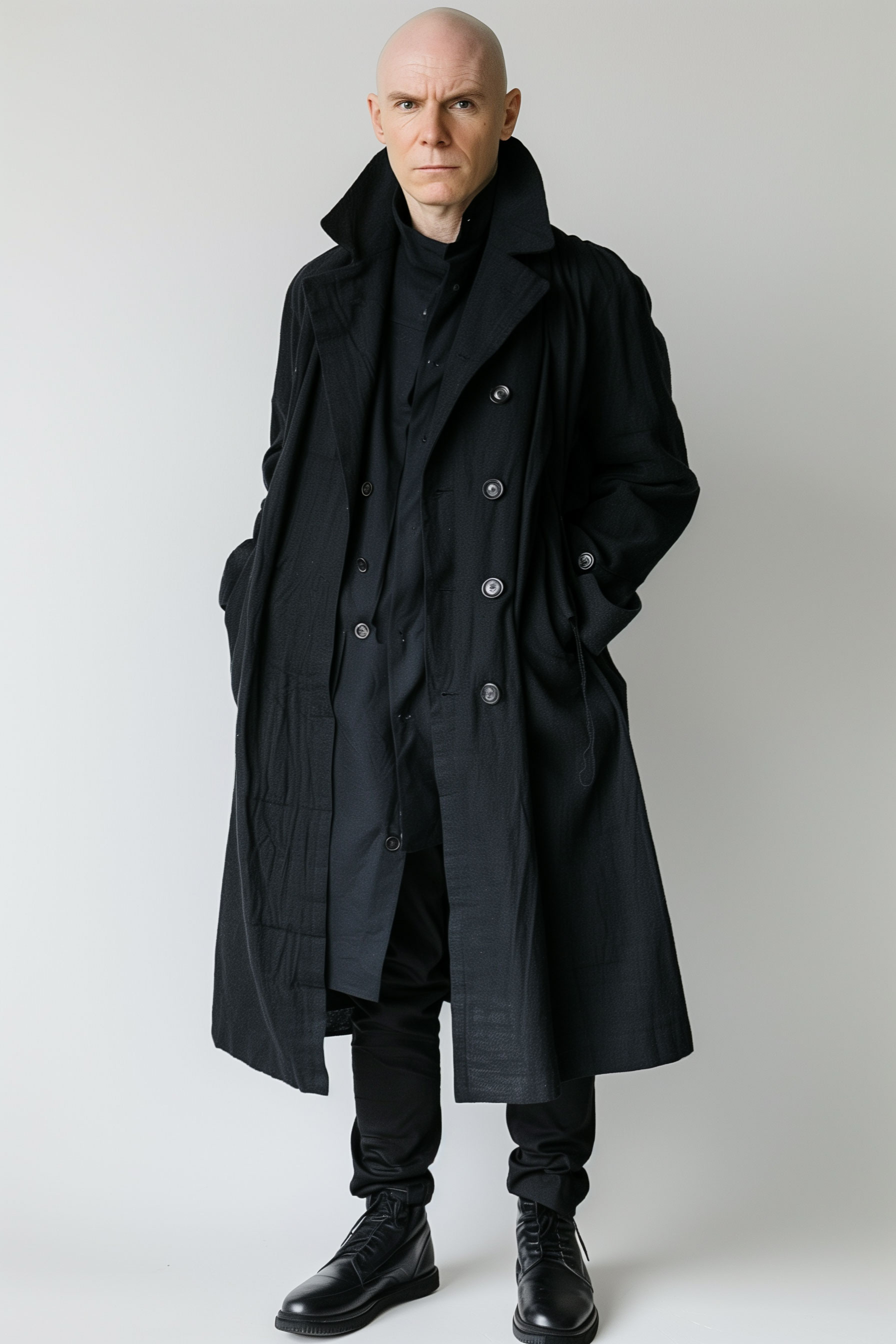 Somber Man in Monochrome Photo on Lummi