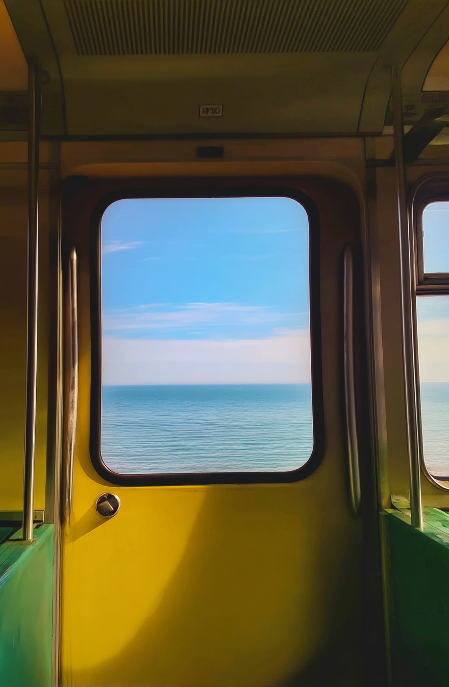 Train Window Ocean View Photo on Lummi