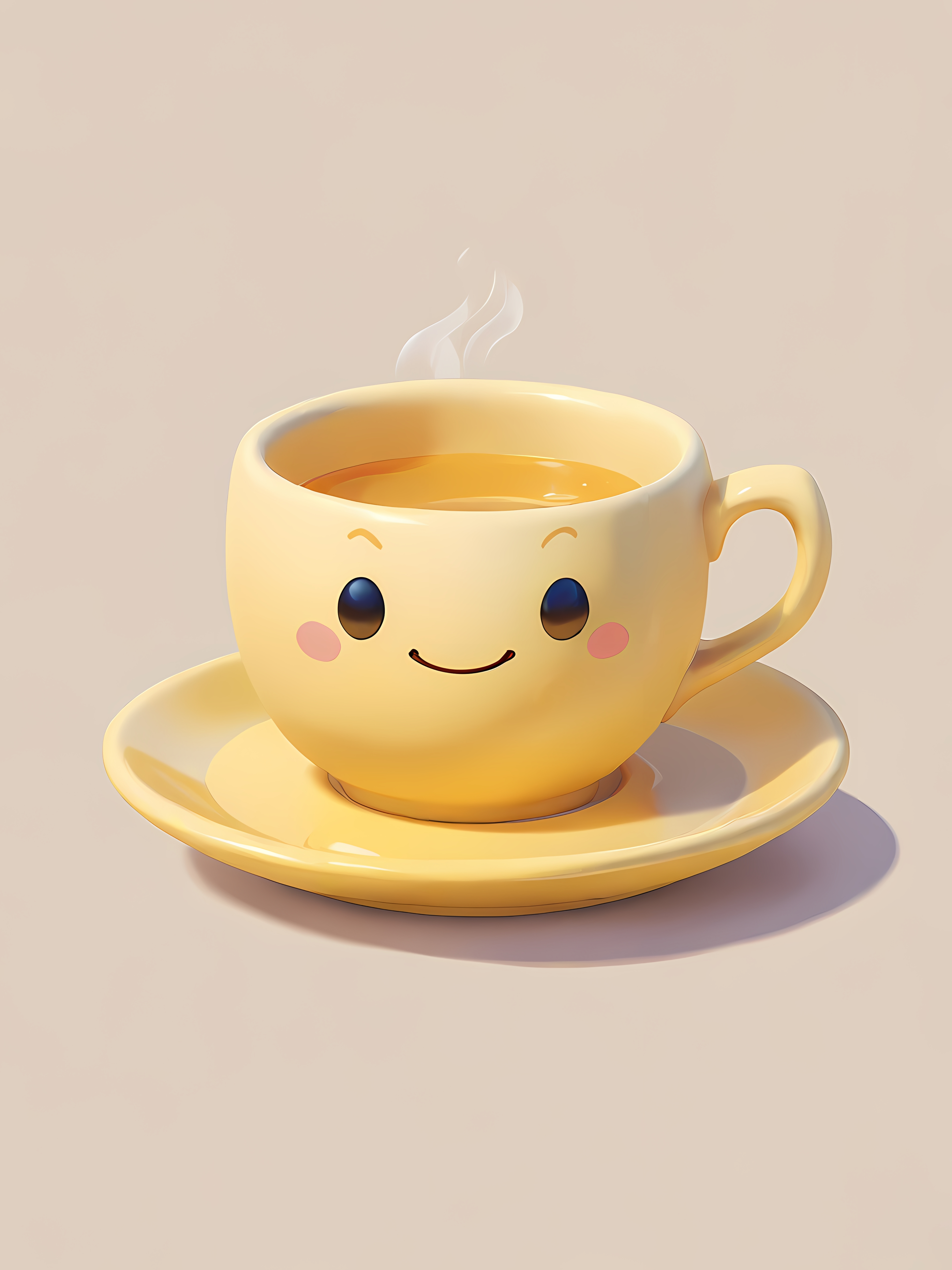 Cheerful Yellow Teacup 3D Image on Lummi