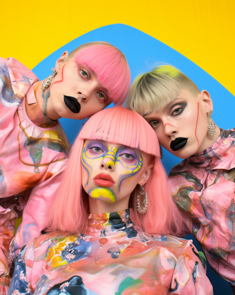 Vivid Vanguard: A Triad of Unconventional Beauty Photo on Lummi