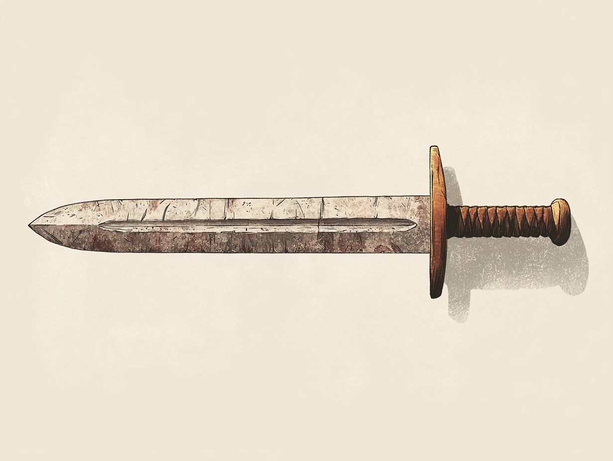 Illustration of a Classic Sword Illustration on Lummi