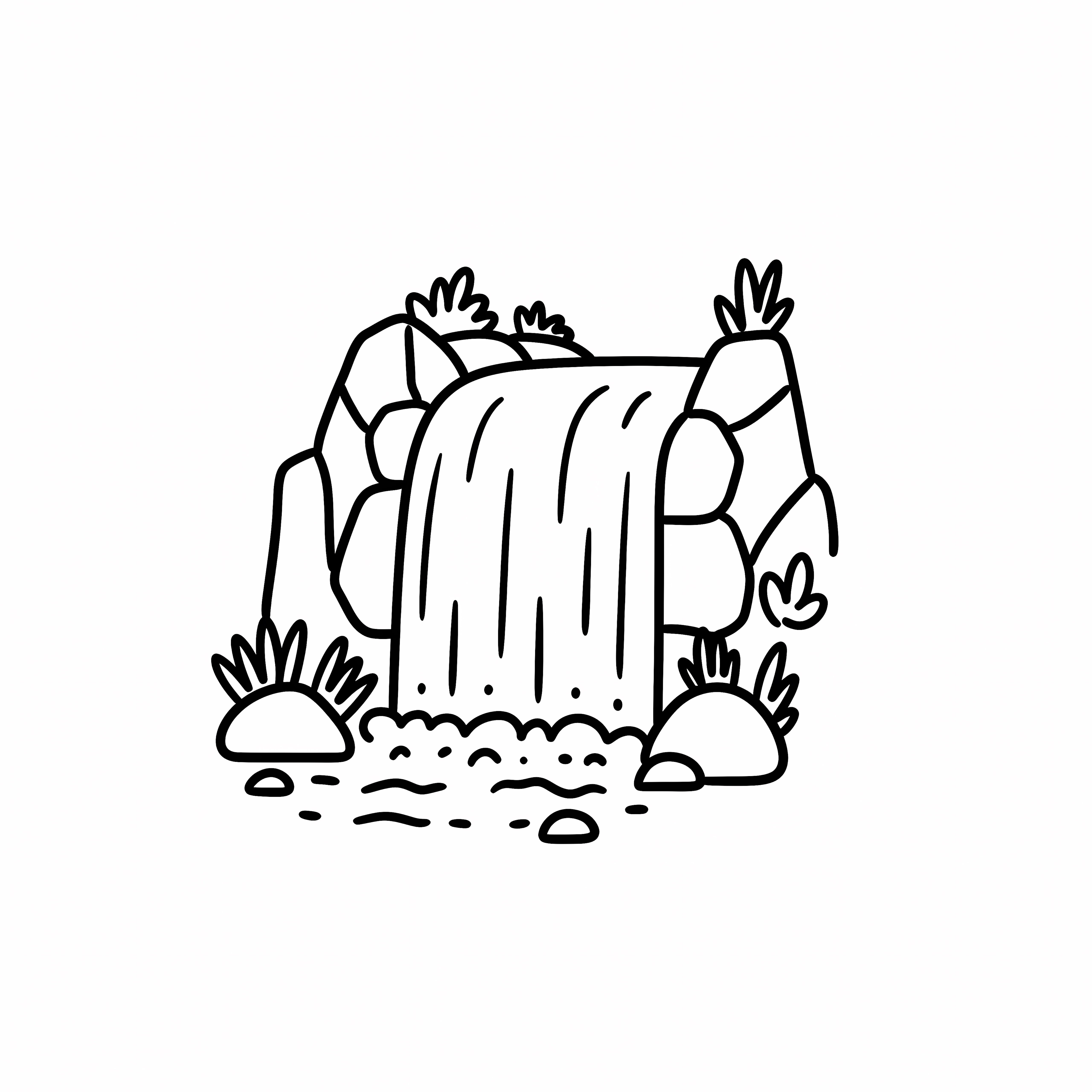 Waterfall Line Art Illustration on Lummi