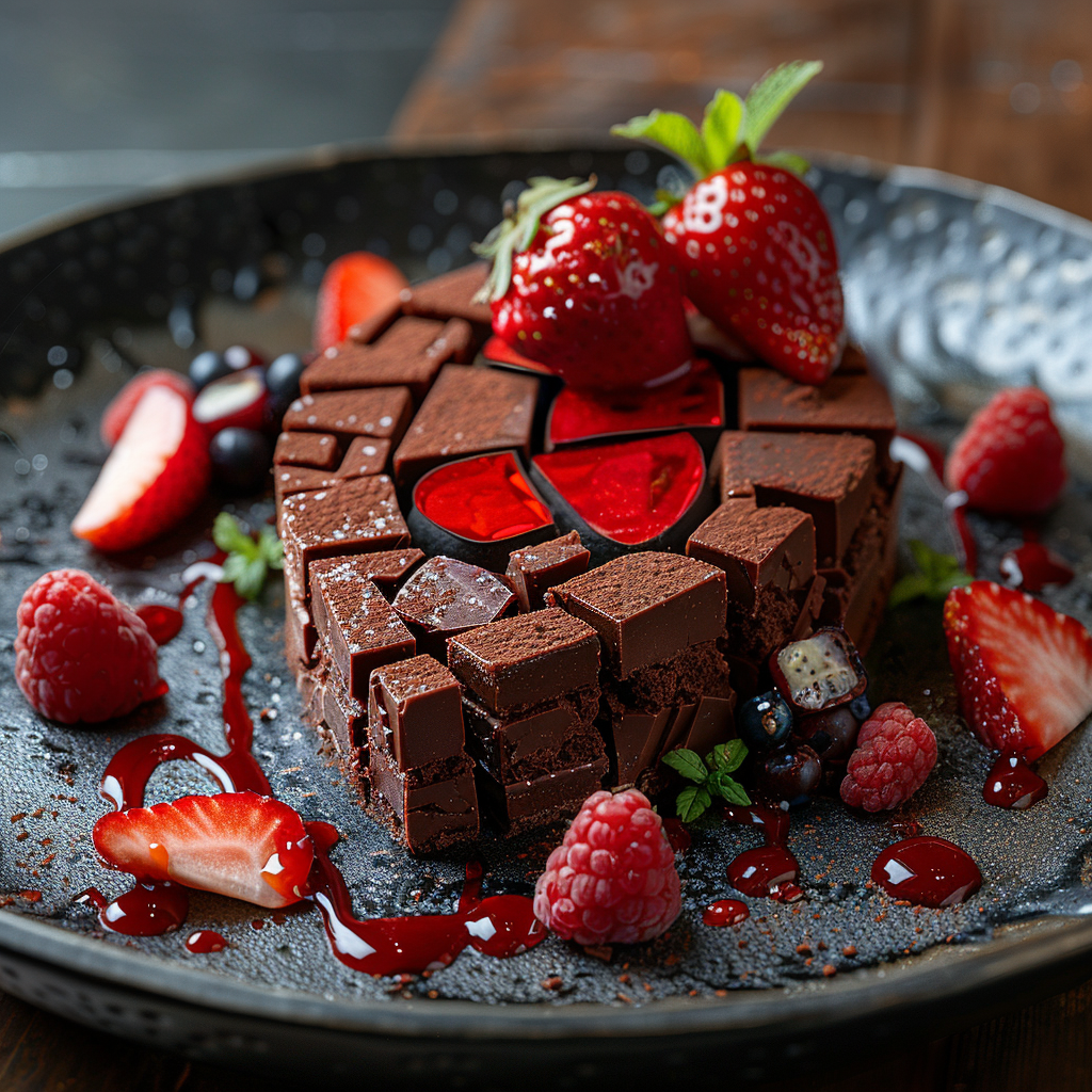 Lummi Photo - Artistic Chocolate Mosaic Dessert