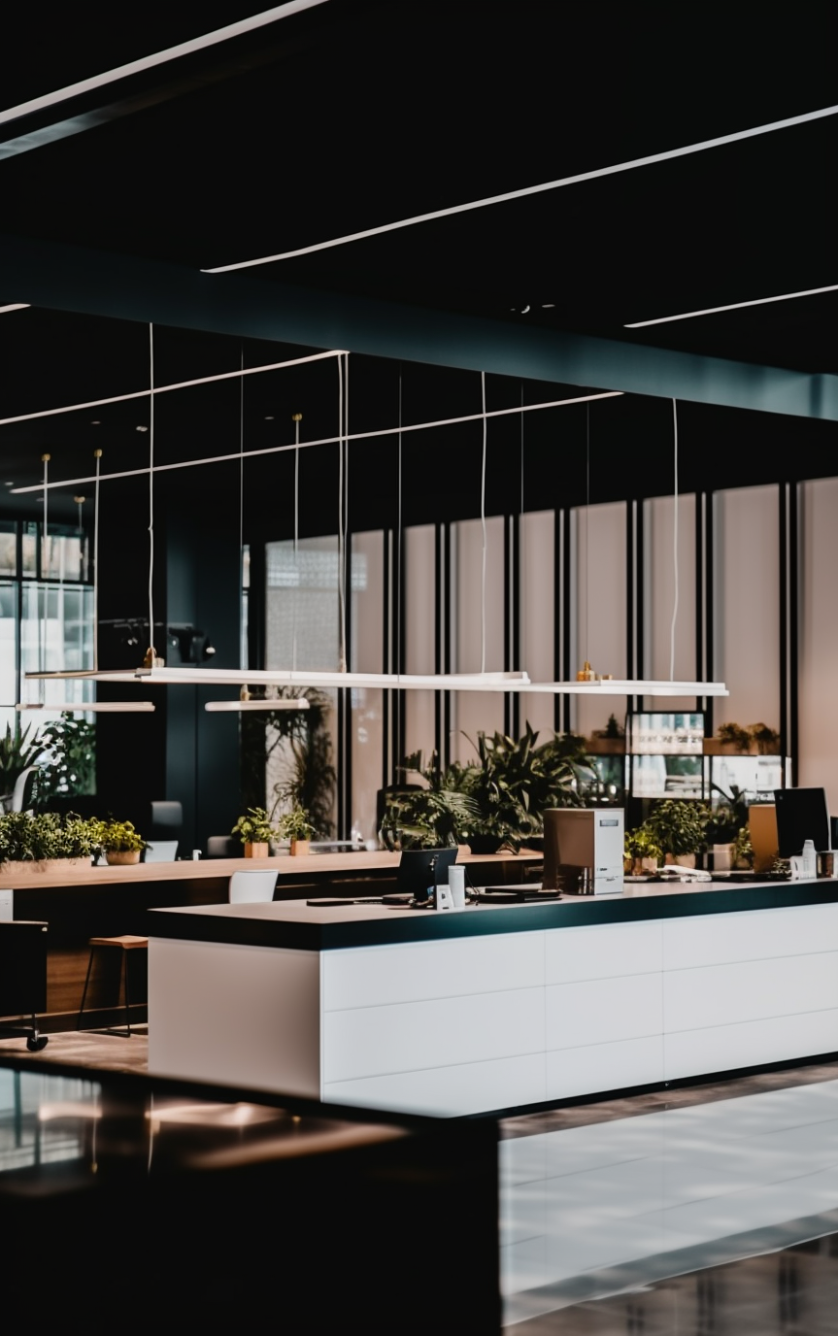 Contemporary Biophilic Office Reception Photo on Lummi