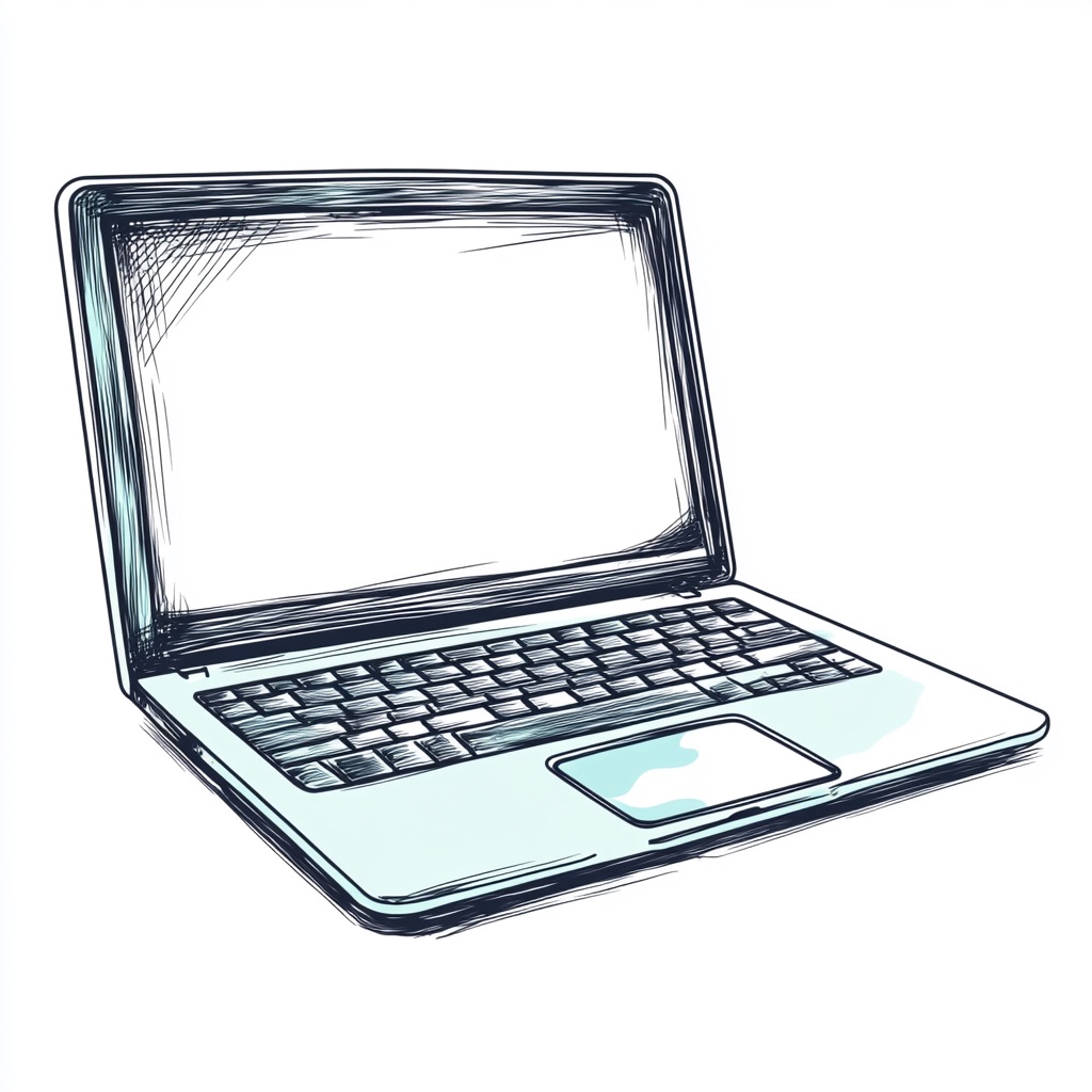 Minimalist Laptop Art Illustration on Lummi