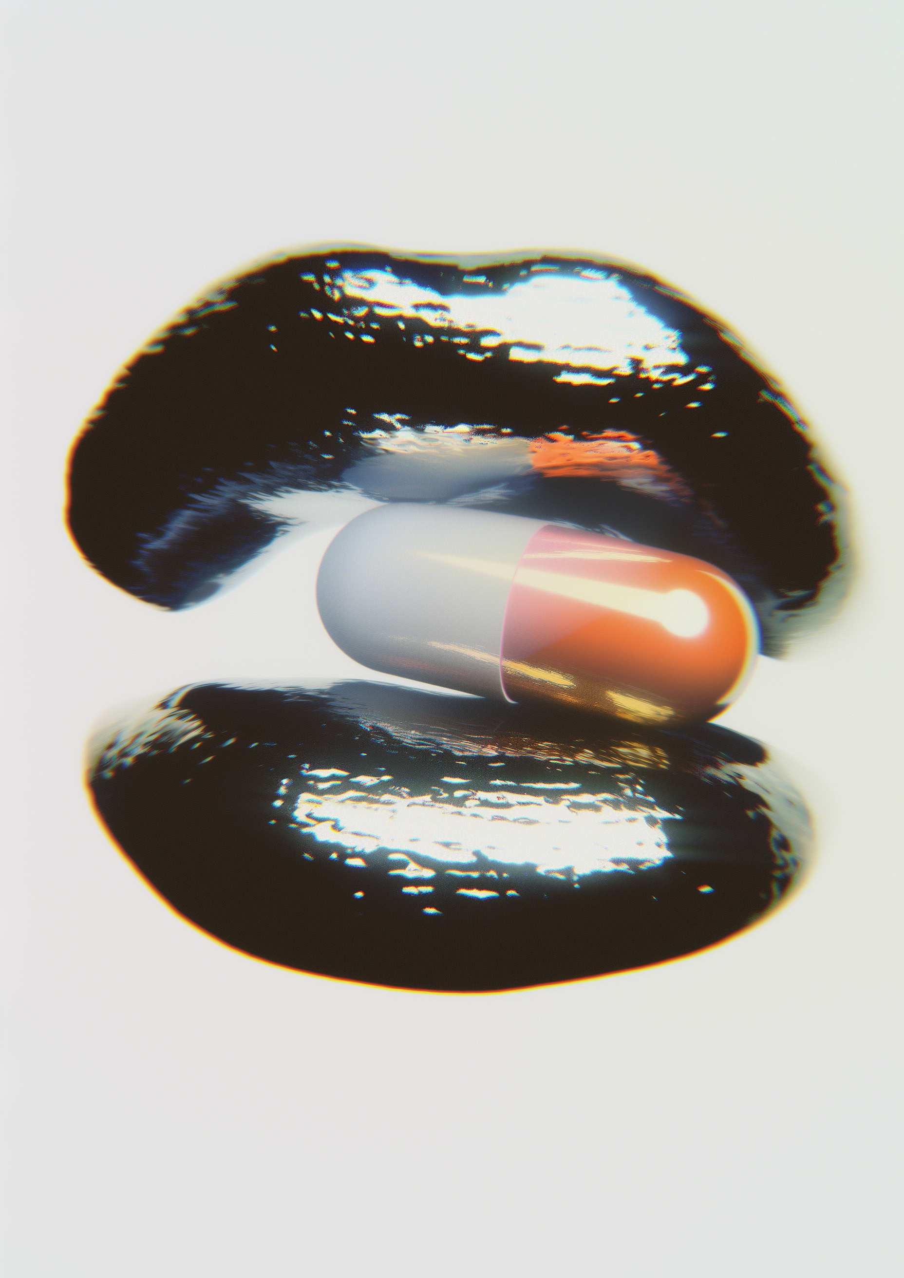 Glossy Lips with Pill Illustration on Lummi