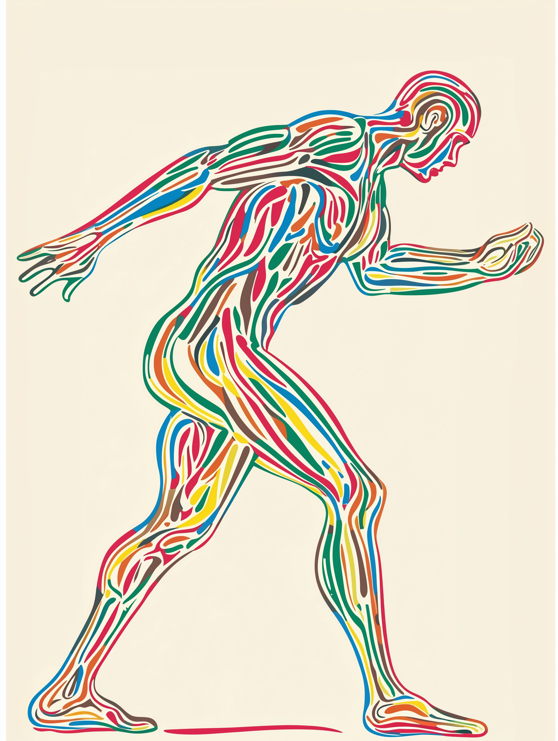 Dynamic Abstract Human Figure Illustration on Lummi