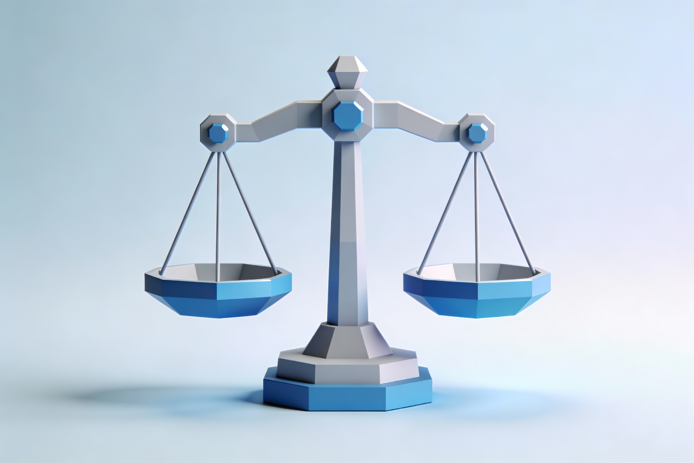 Stylized Balance Scale 3D Image on Lummi