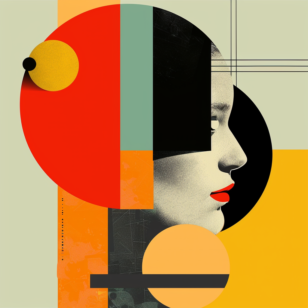 Abstract Human Face in Geometric Shapes Illustration on Lummi