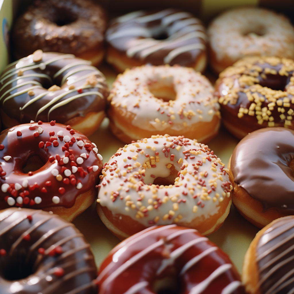 Decadent Delights: A Visual Feast of Iced Doughnuts Photo on Lummi