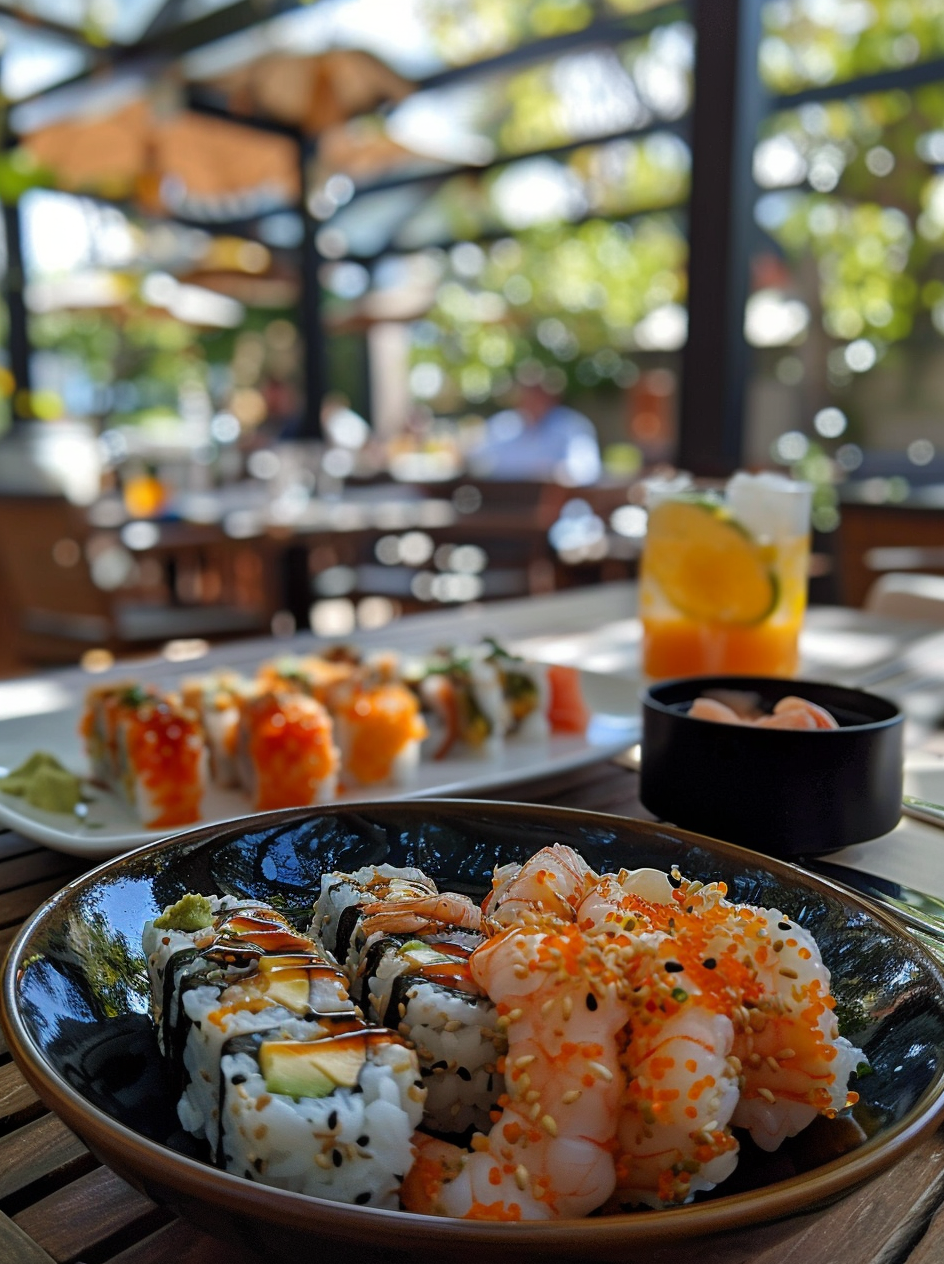 Sushi Plate Outdoor Dining Photo on Lummi