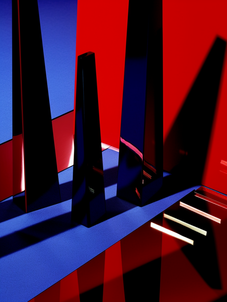 Geometric Dichotomy: The Metallic Monoliths Photo on Lummi