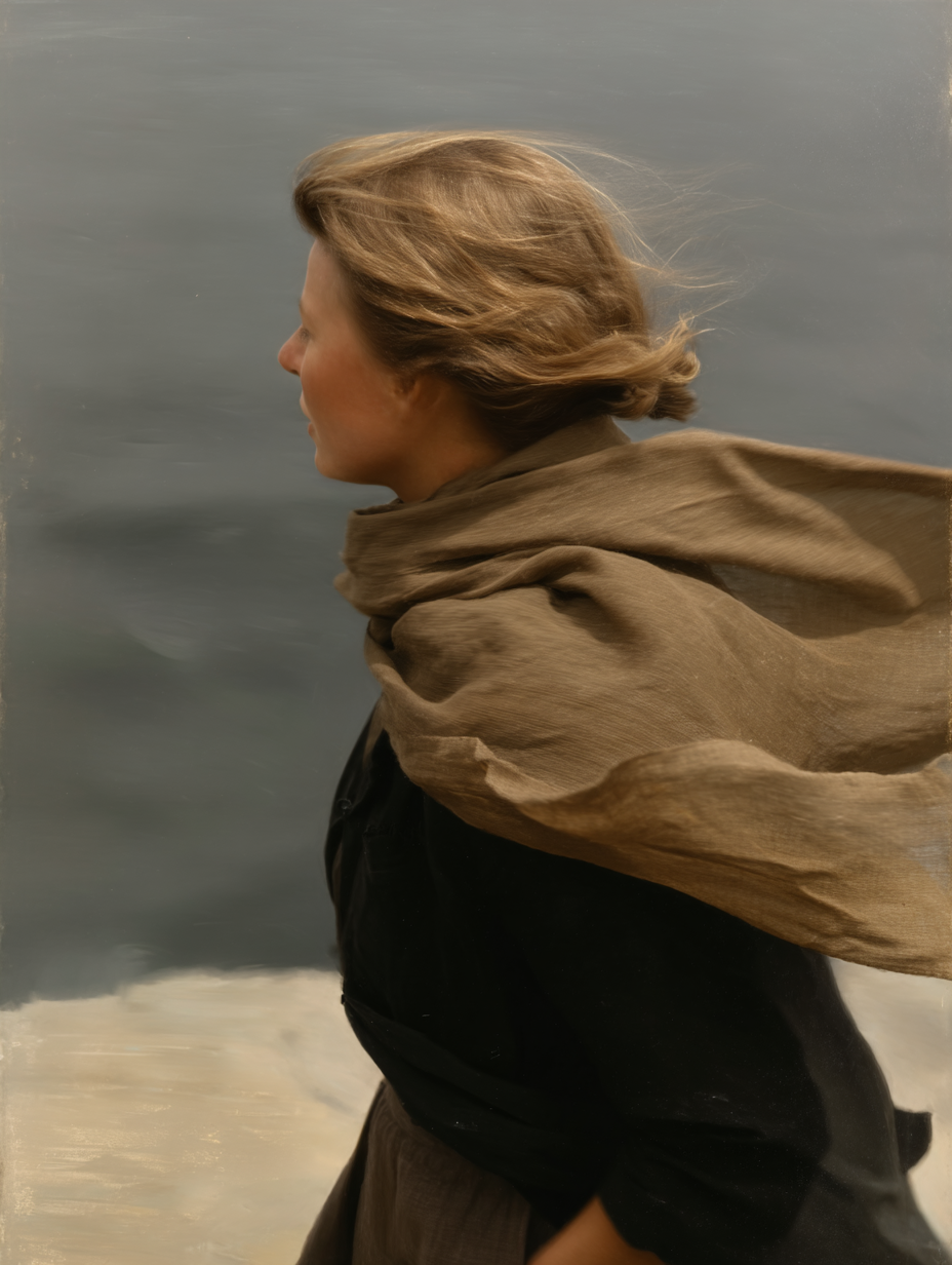 Woman with Flowing Scarf Photo on Lummi