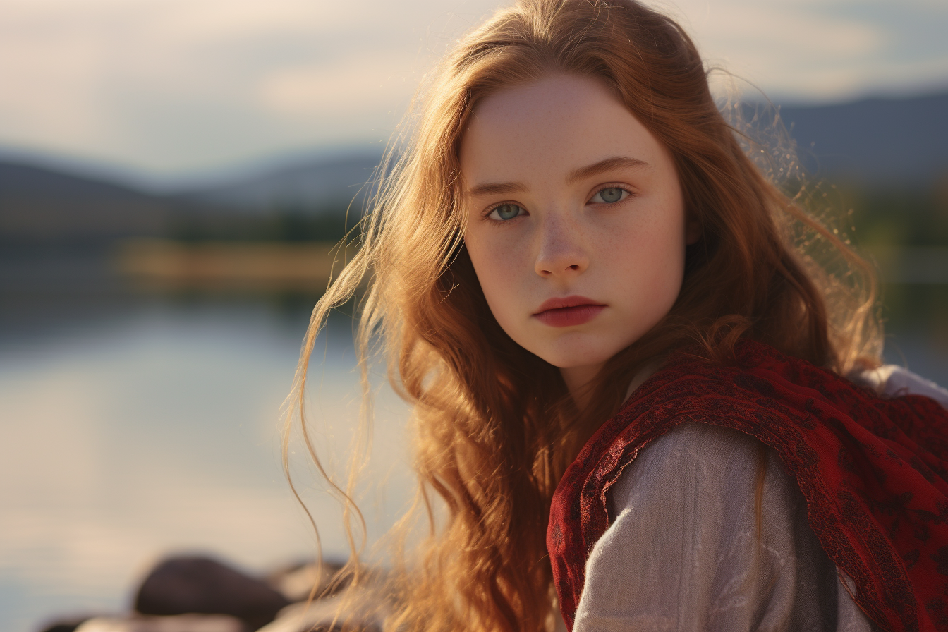 Sundown Serenity with the Red-Haired Muse Photo on Lummi