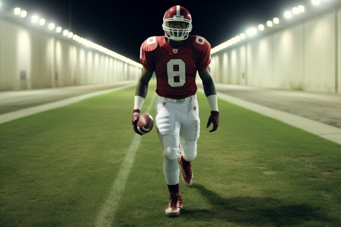 Dominant Number 8 in Prime Time Football Photo on Lummi