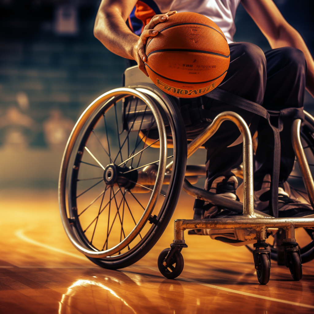 Wheelchair Basketball Athlete in Focus Photo on Lummi