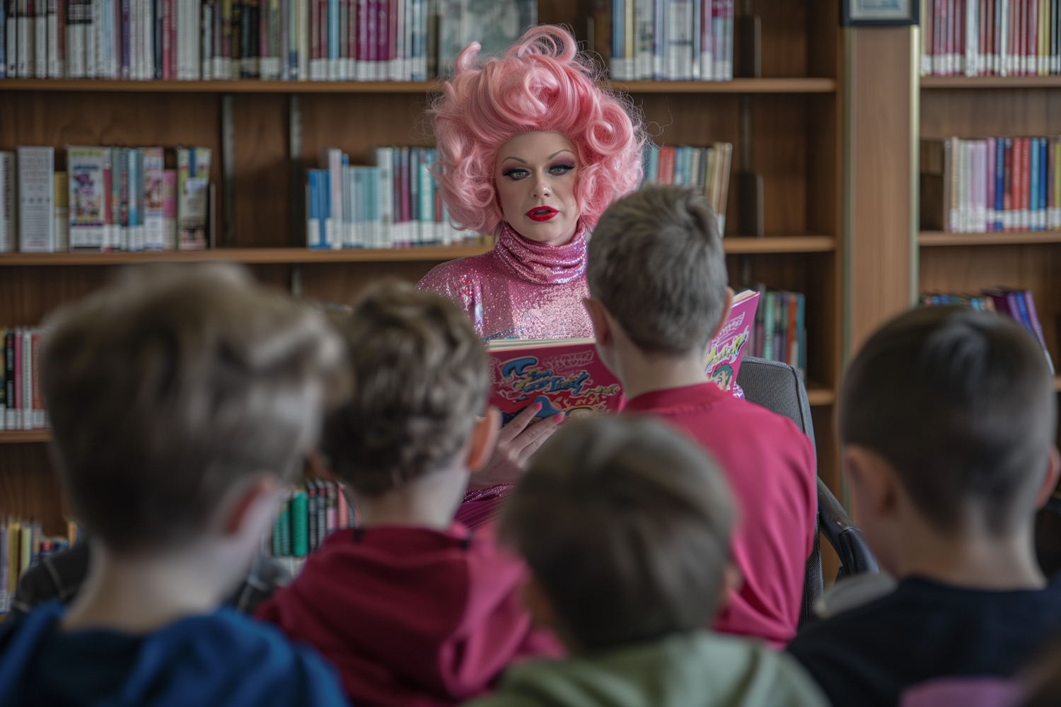 Lummi Photo - Storytime with Drag Performer in Library