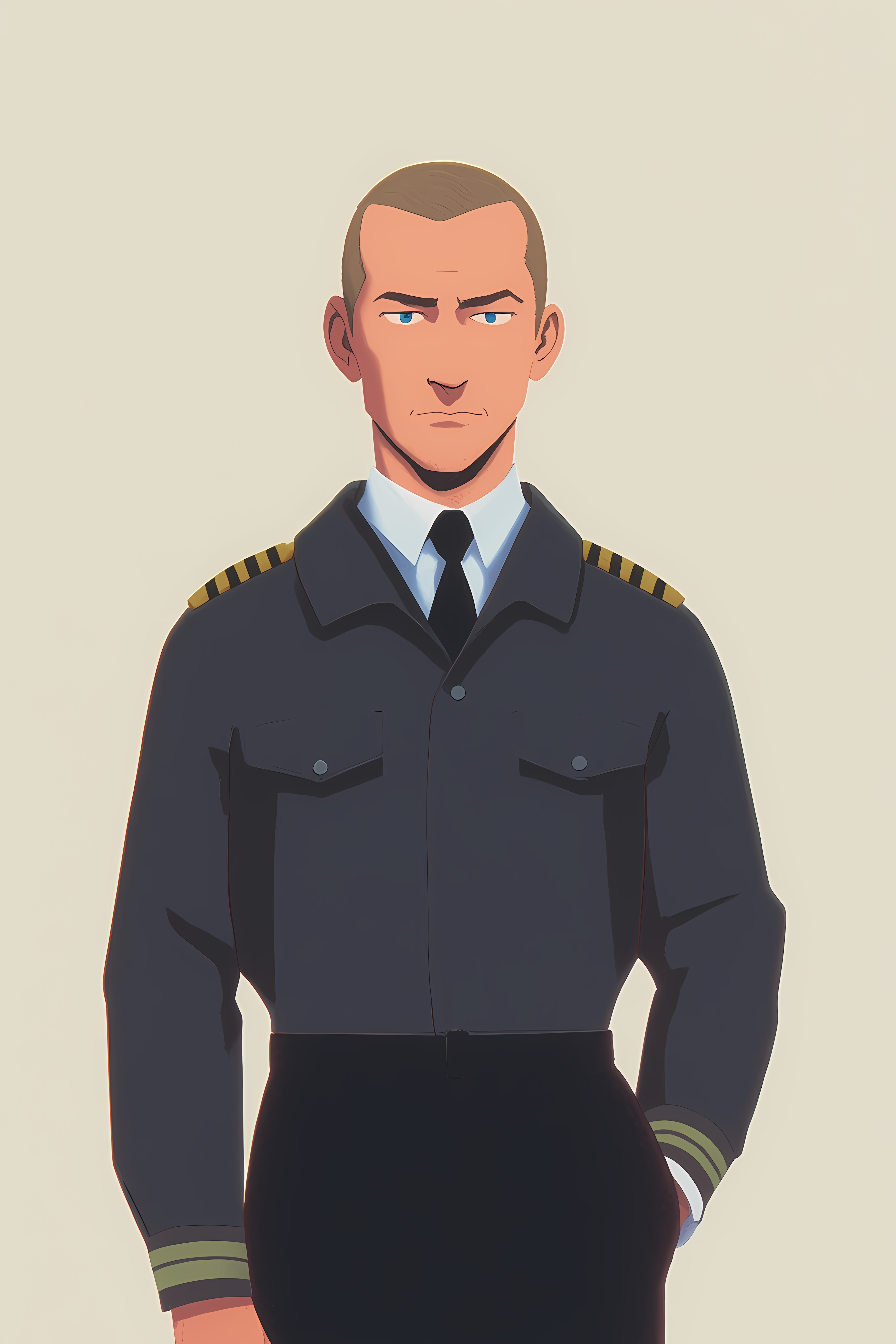 Formal Officer Portrait Illustration on Lummi