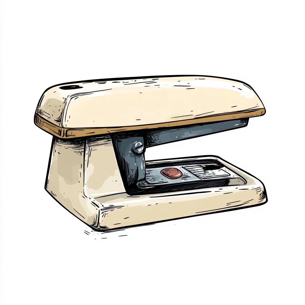 Vintage Stapler Sketch Illustration on Lummi