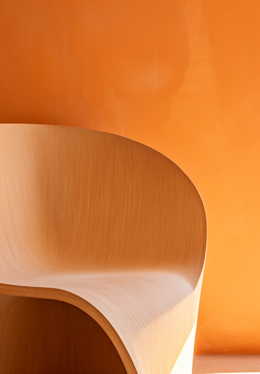 Modern Simplicity: Wooden Chair Contrast Photo on Lummi