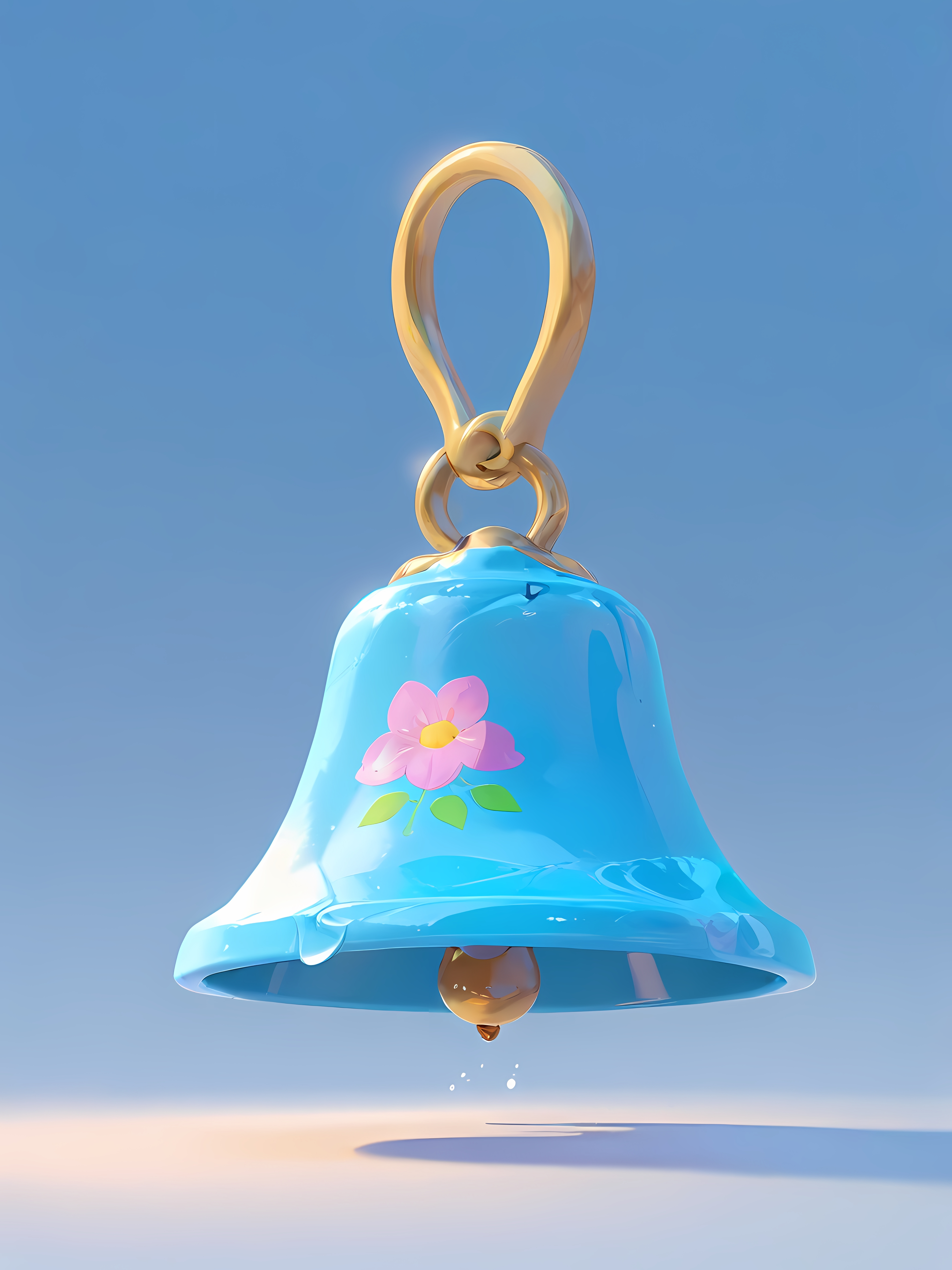 Glossy Blue Bell Art 3D Image on Lummi