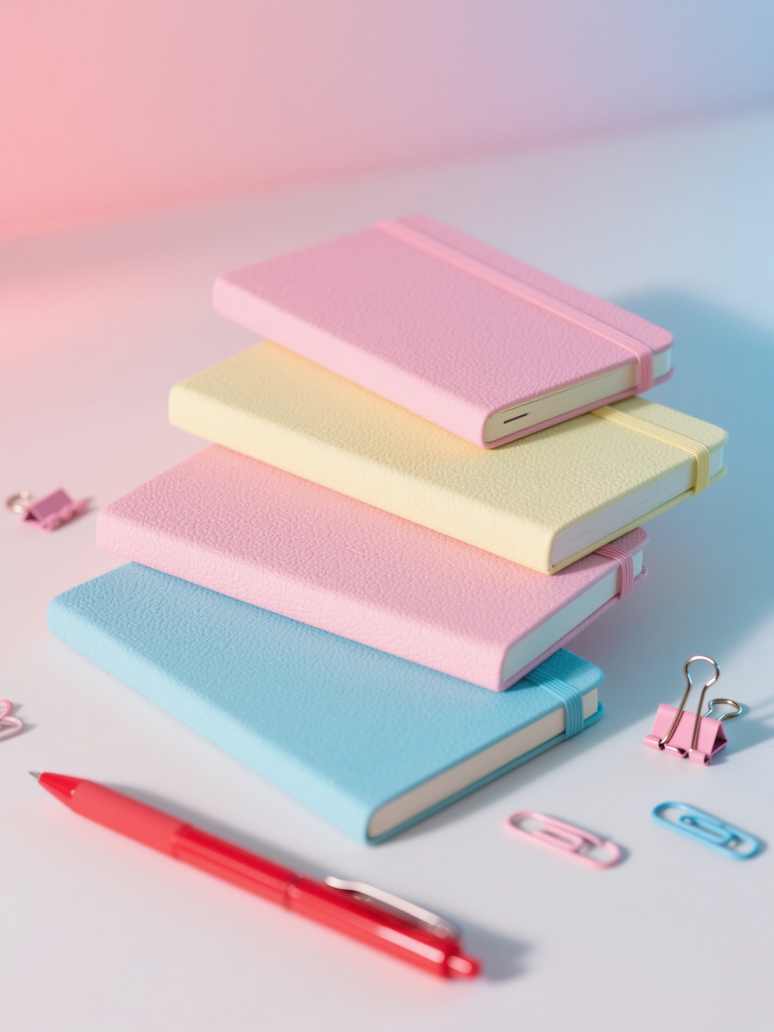 Pastel Notebooks Scene Photo on Lummi