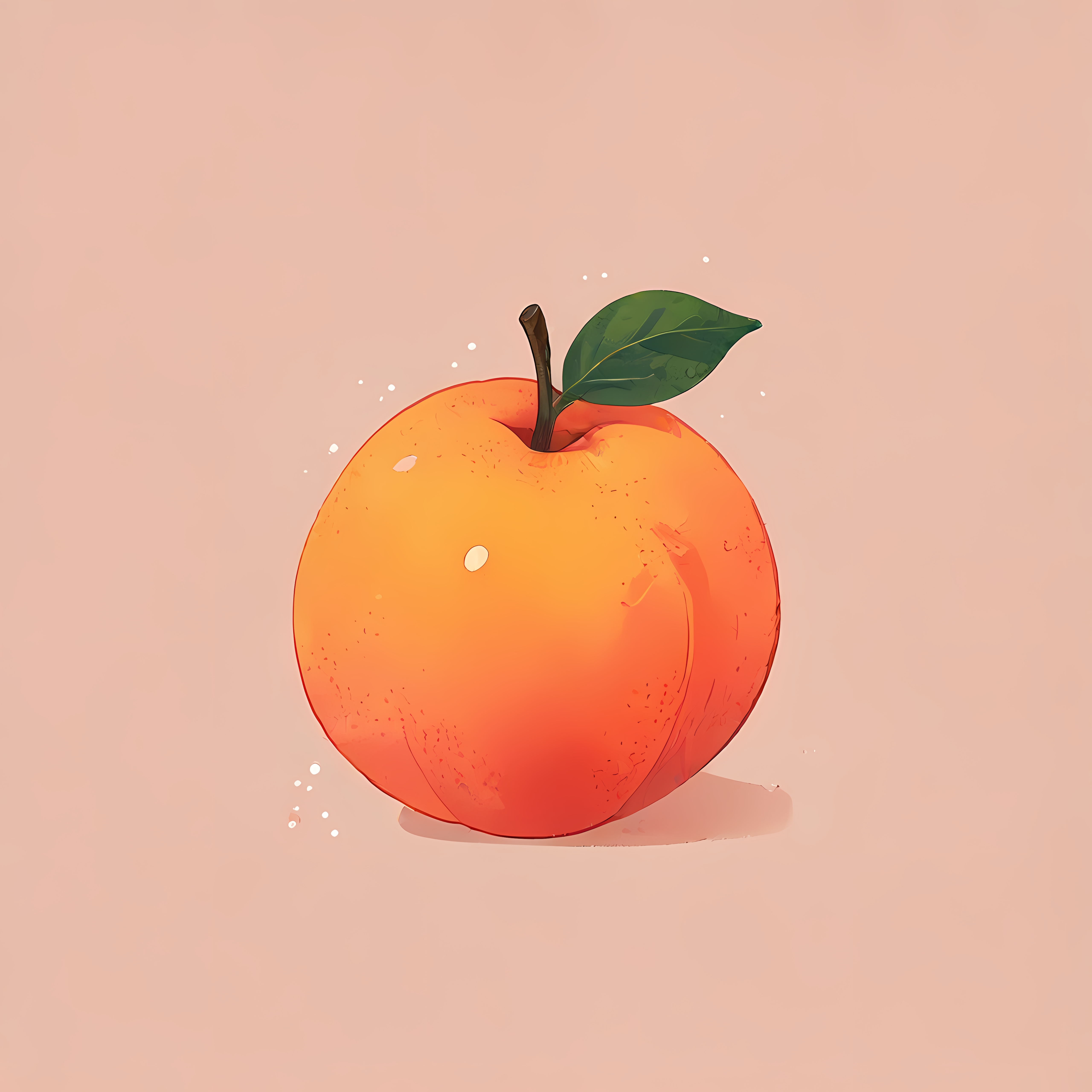 Vibrant Orange Peach Illustration on Lummi
