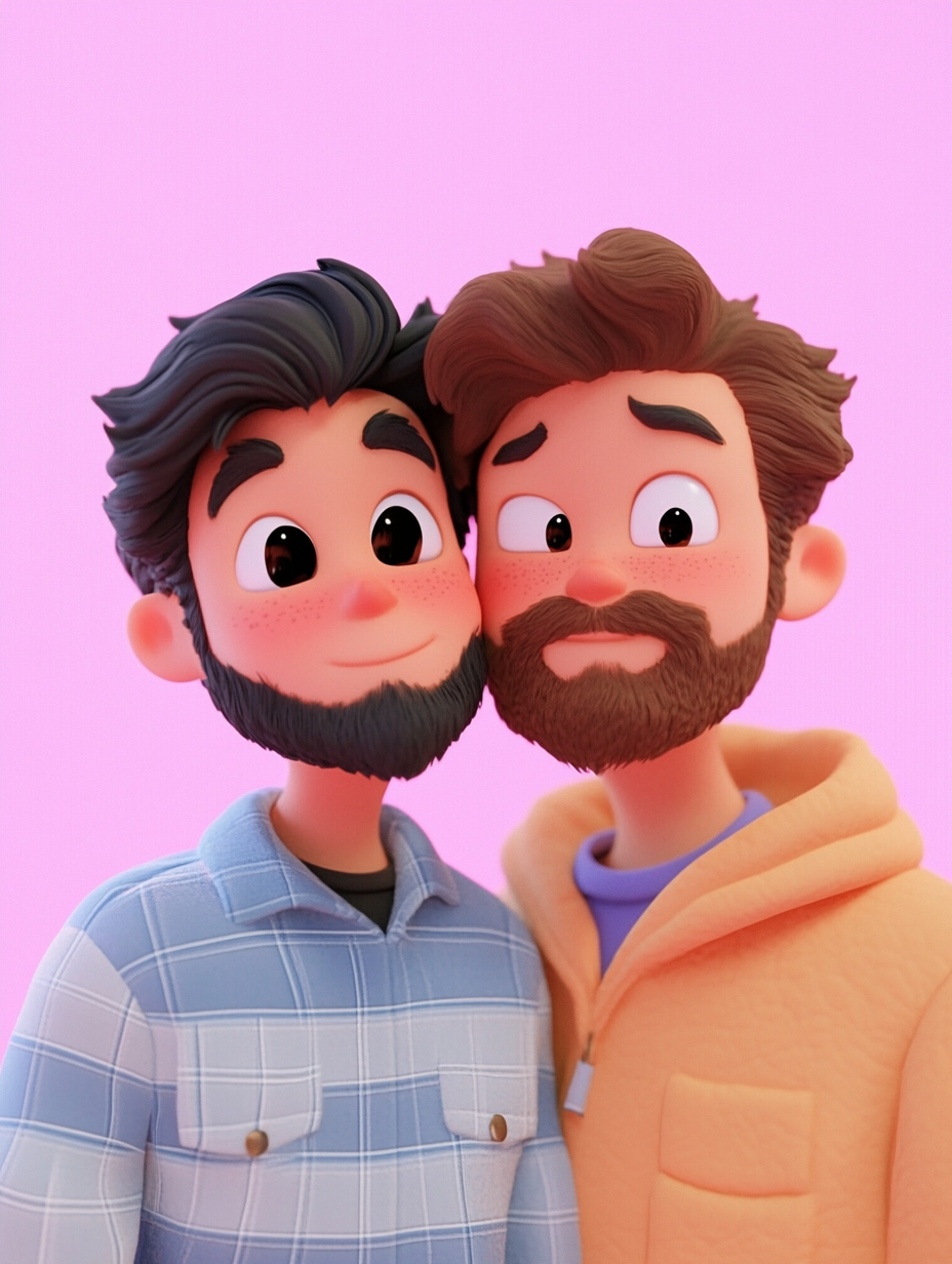 Animated Characters Friendship 3D Image on Lummi