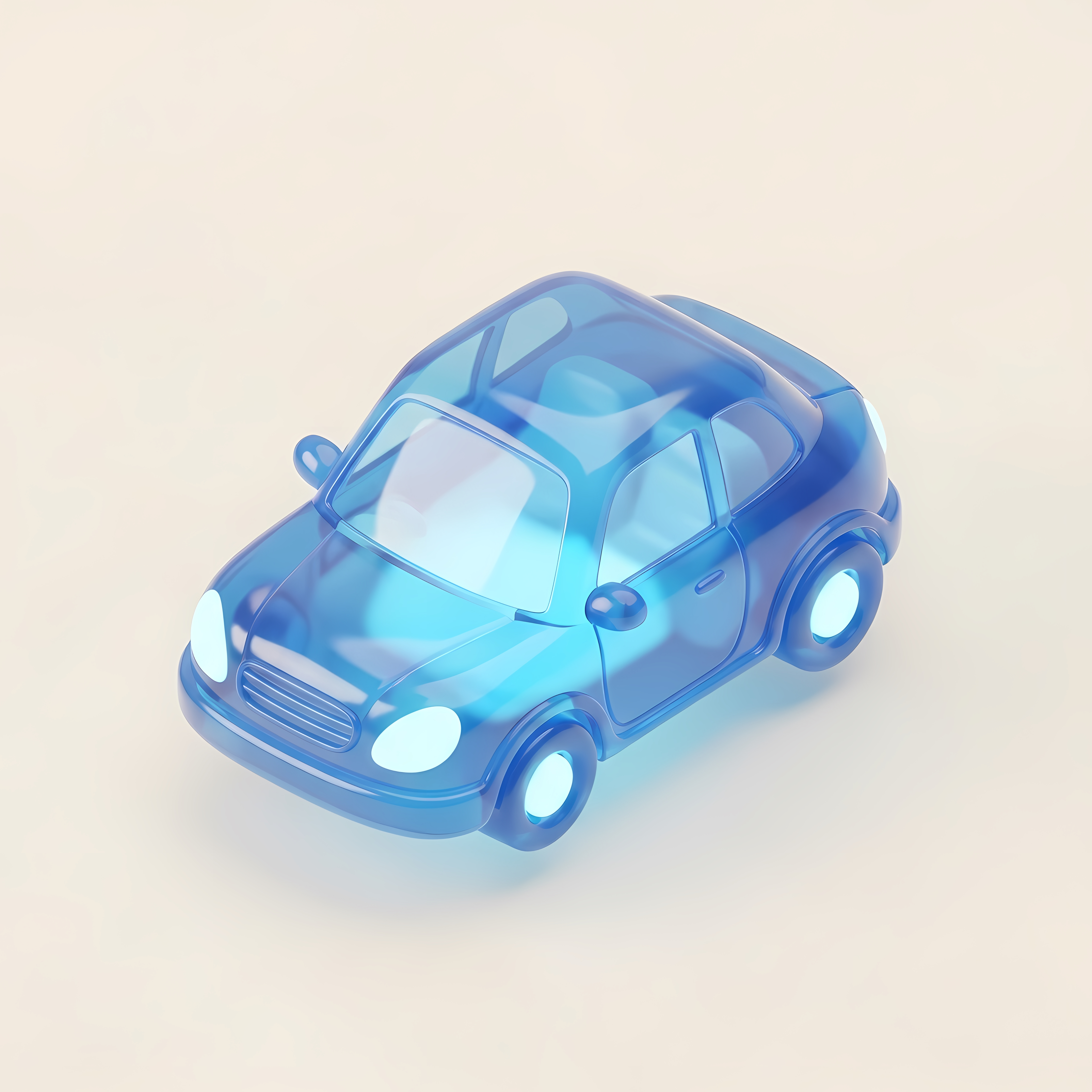 Translucent Blue Toy Car 3D Image on Lummi