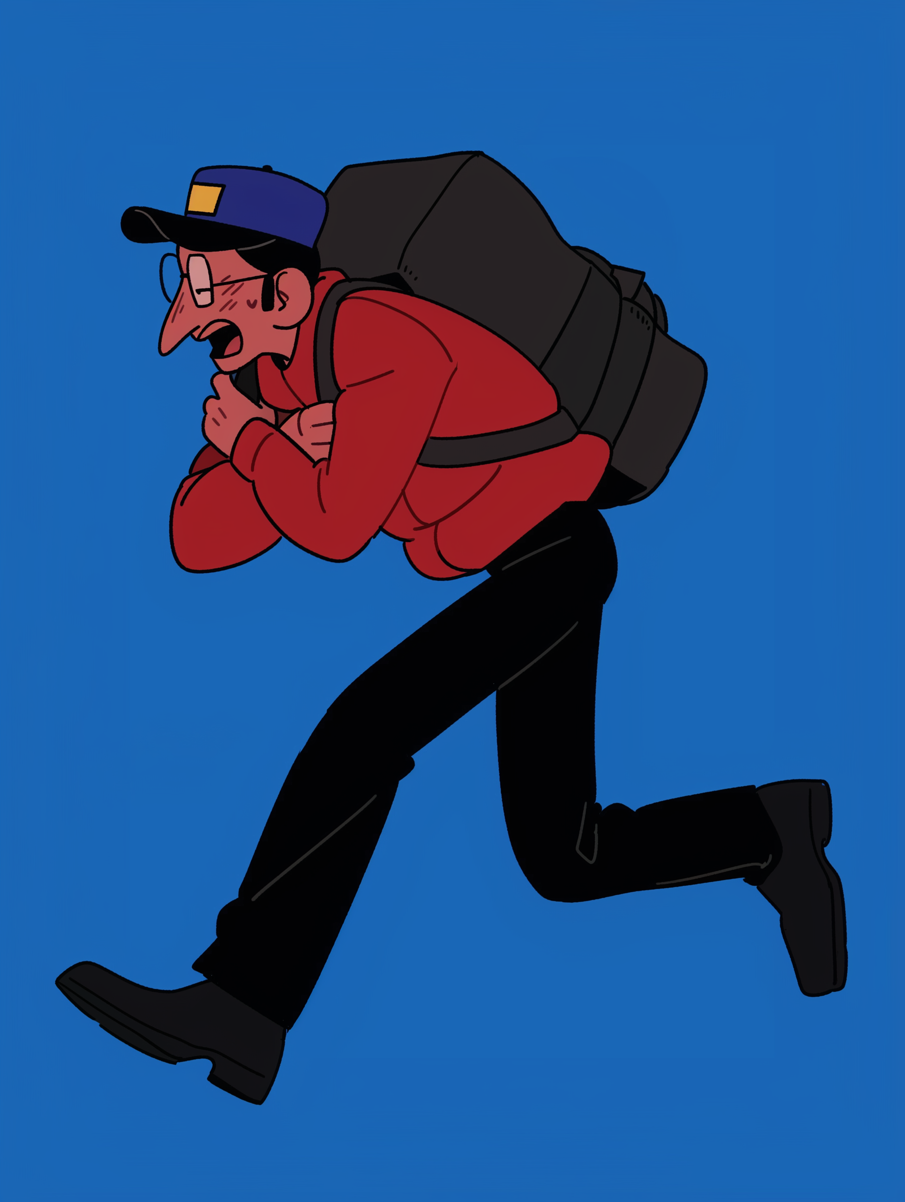 Postman Character in Motion Illustration on Lummi