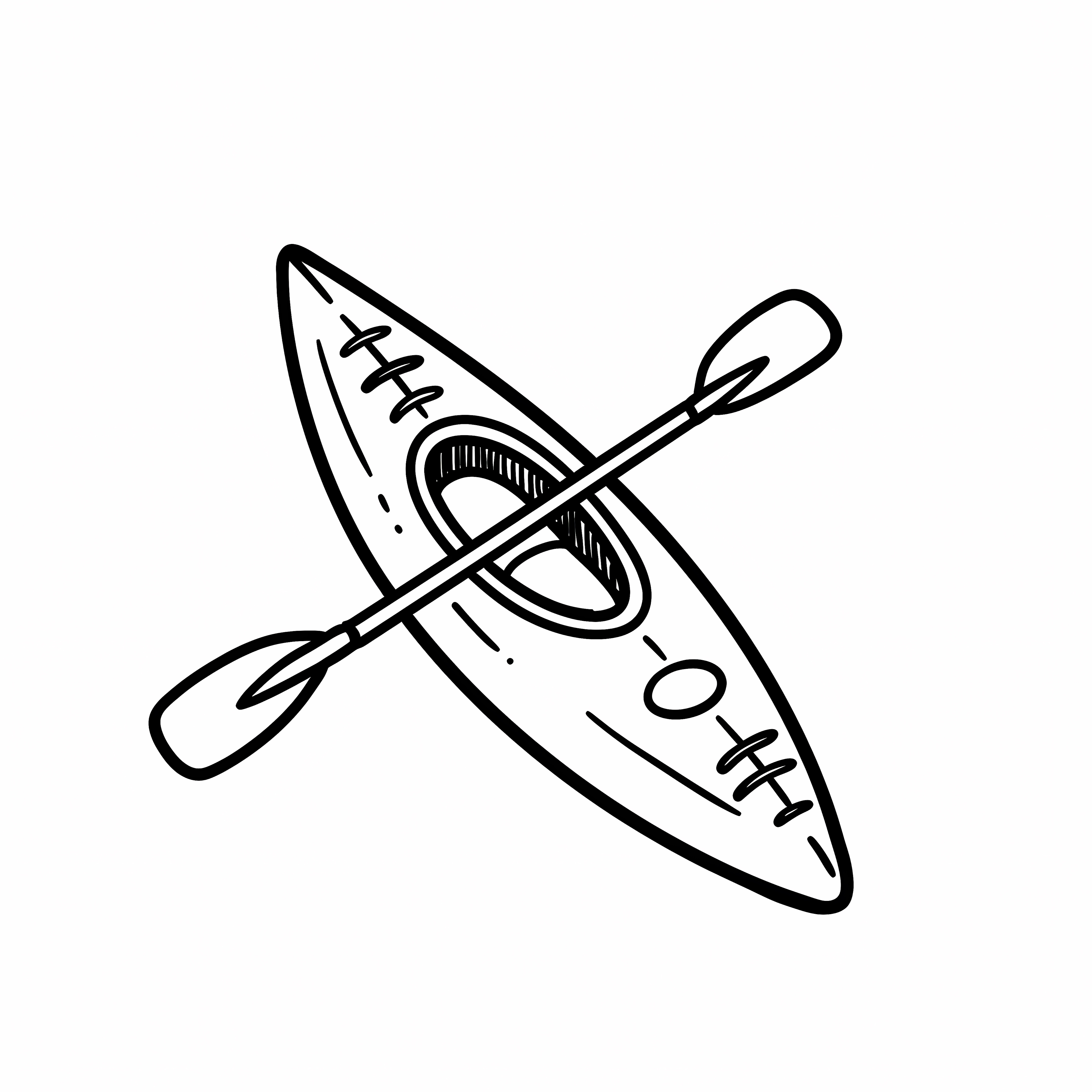 Kayak Line Drawing Illustration on Lummi