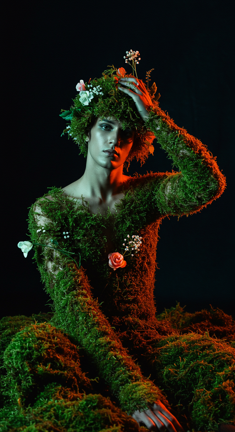 Lummi Photo - Moss and Flower Costume