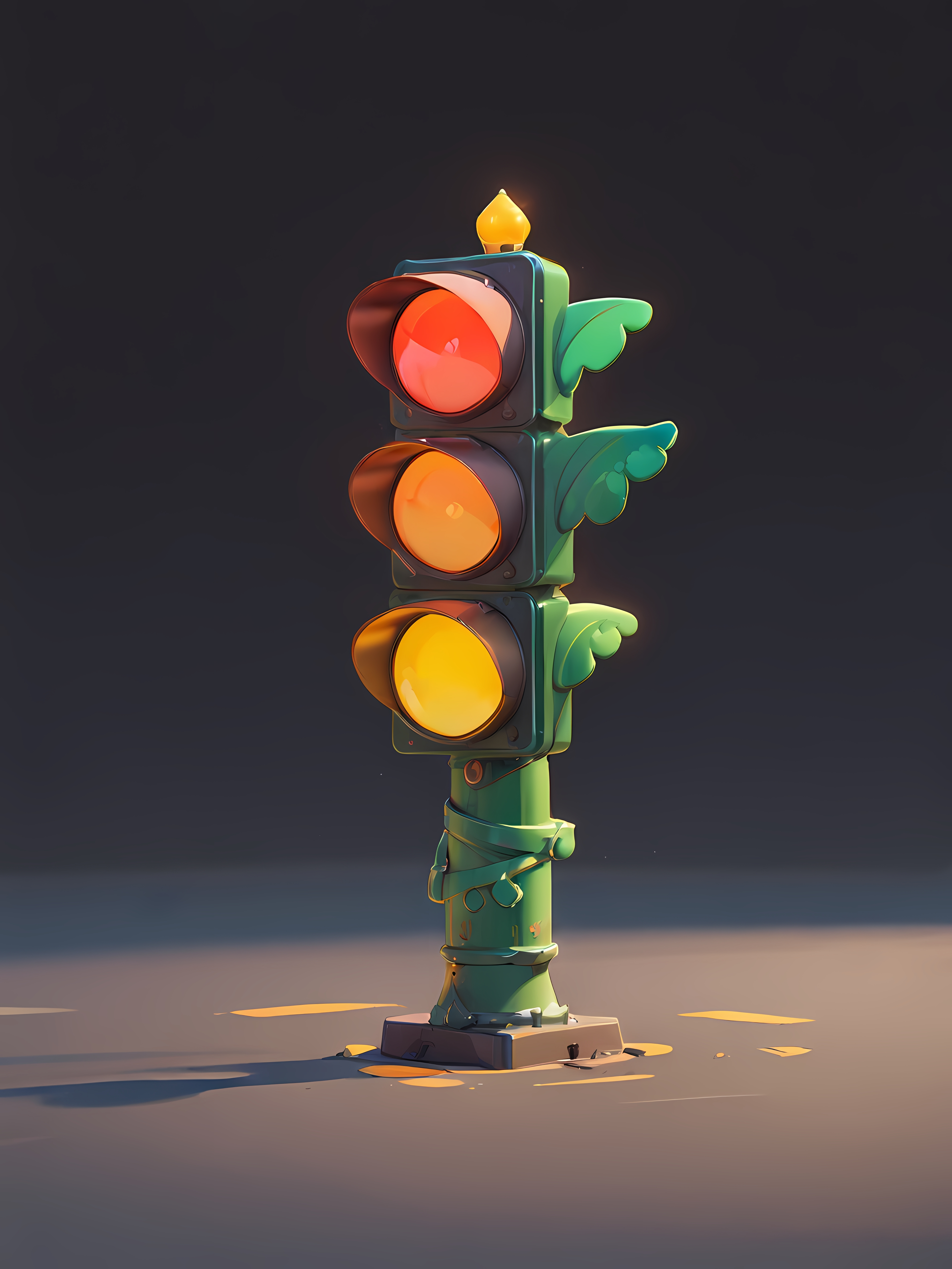 Whimsical Traffic Light Illustration on Lummi
