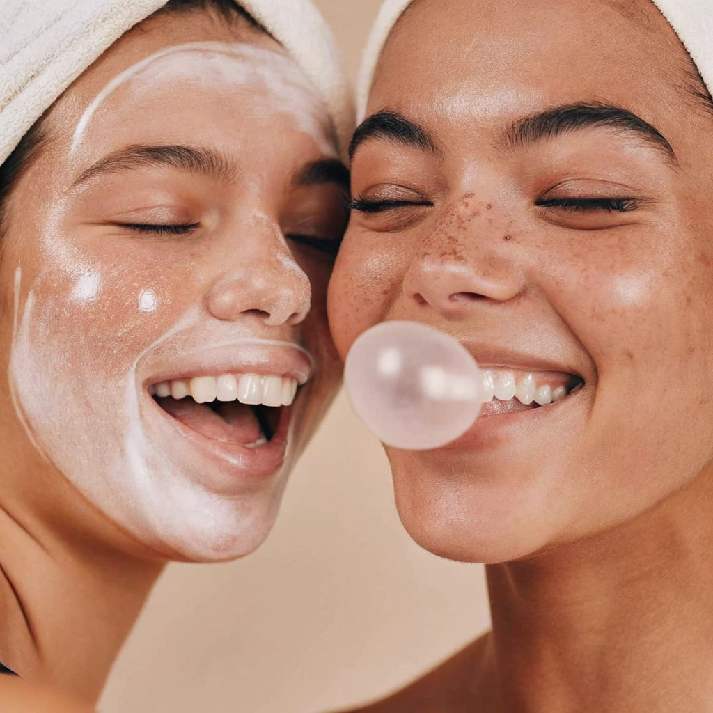 Playful Skincare Moment Photo on Lummi