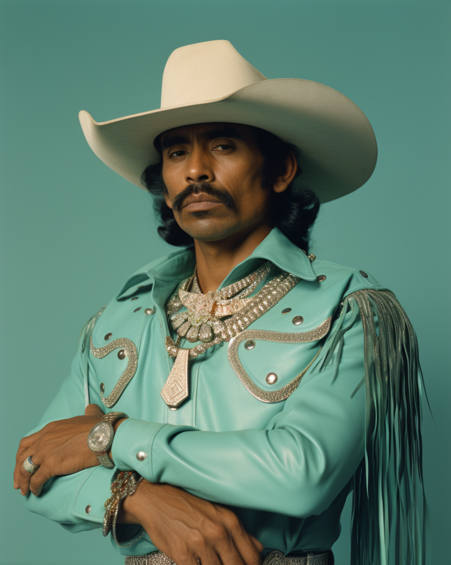 Confident Cowboy in Turquoise Photo on Lummi