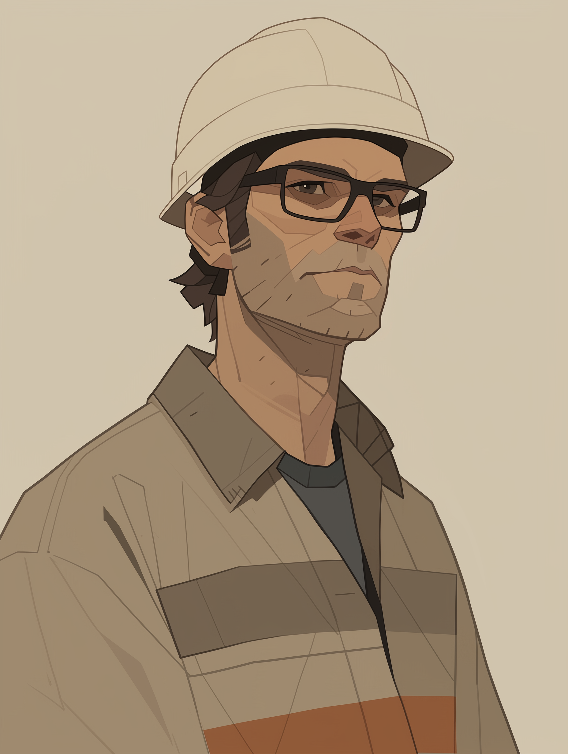 Man in Hard Hat Illustration on Lummi