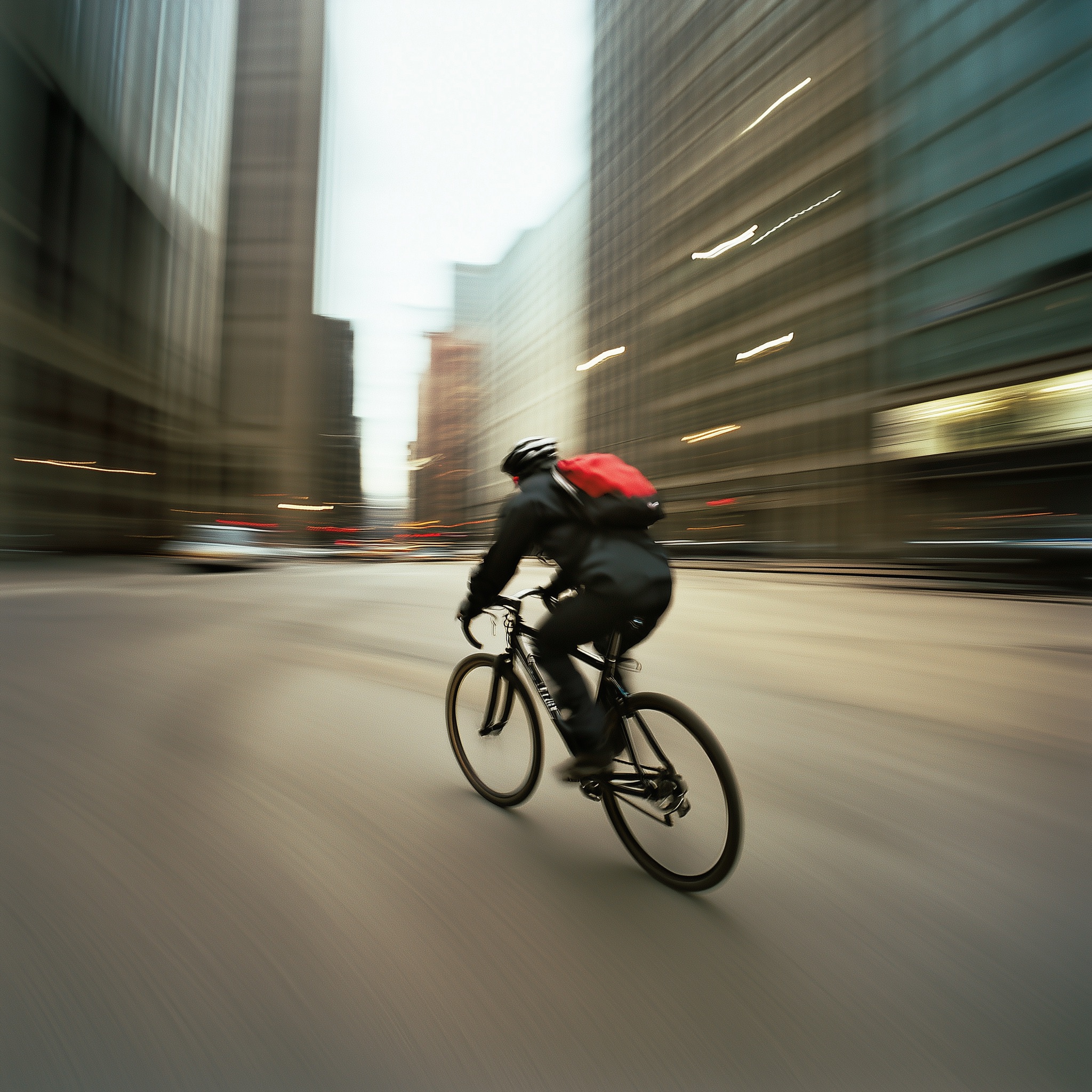 Urban Cyclist in Motion Photo on Lummi