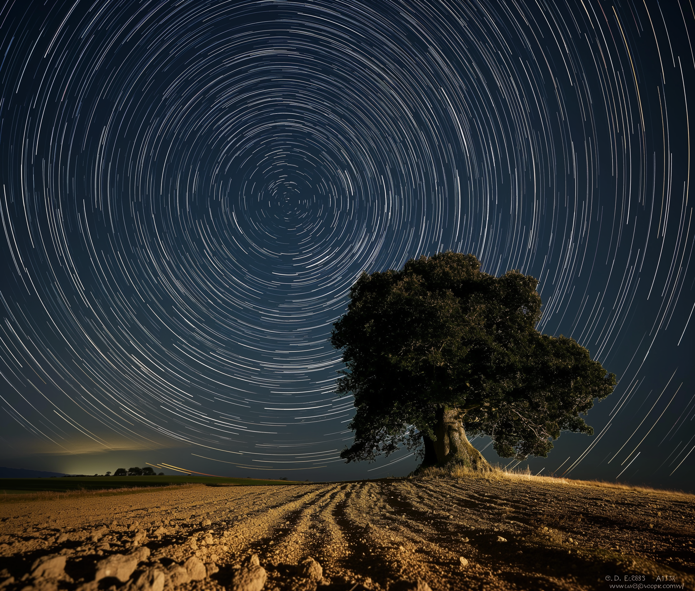 Starry Night Sky with Solitary Tree Photo on Lummi