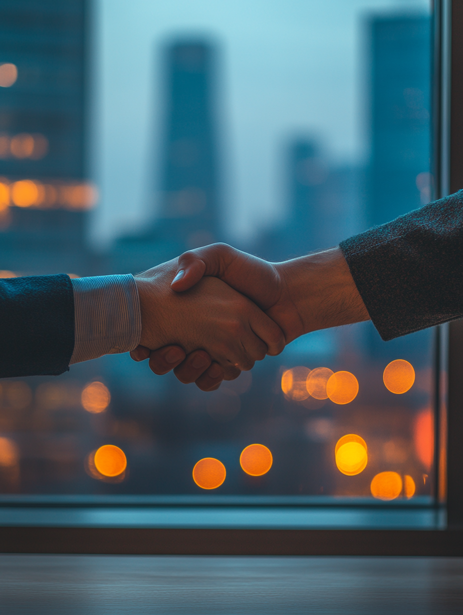 Handshake Cityscape Photo on Lummi