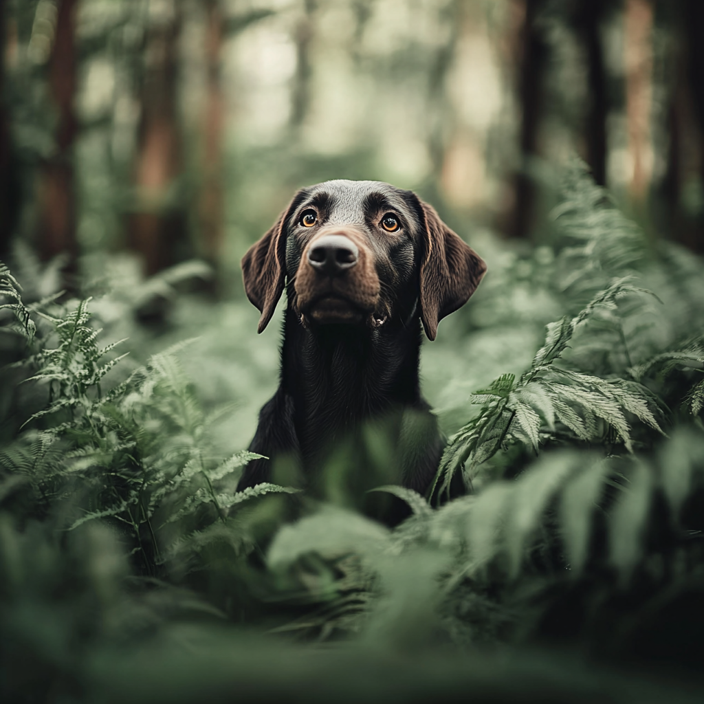 Dog in Ferns Photo on Lummi