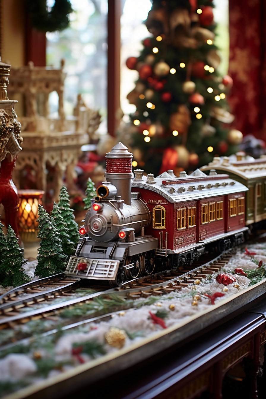 Festive Miniature Christmas Train Display Photo on Lummi
