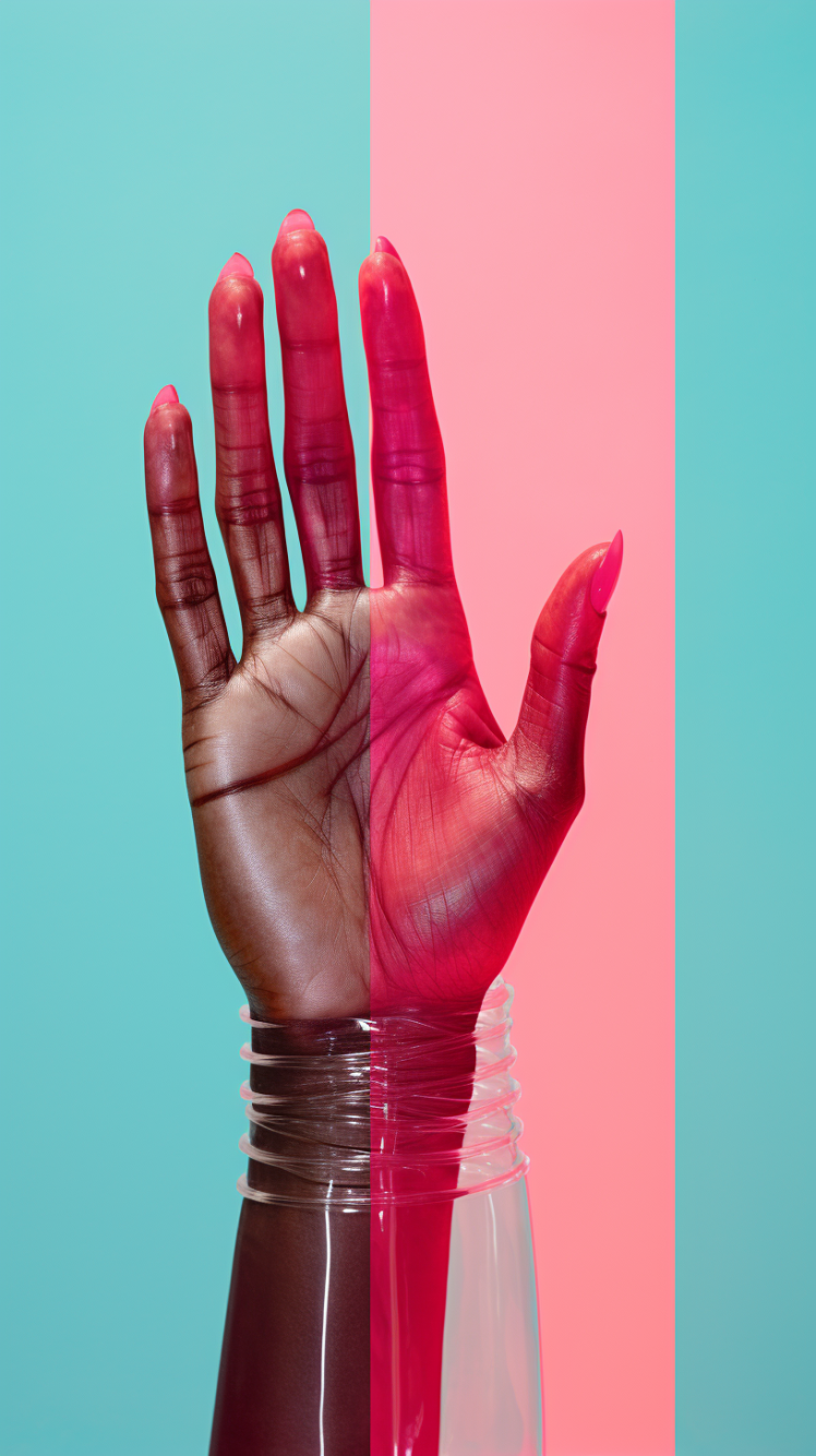Emergence of Contrast: The Pink Hand in Bottle Photo on Lummi