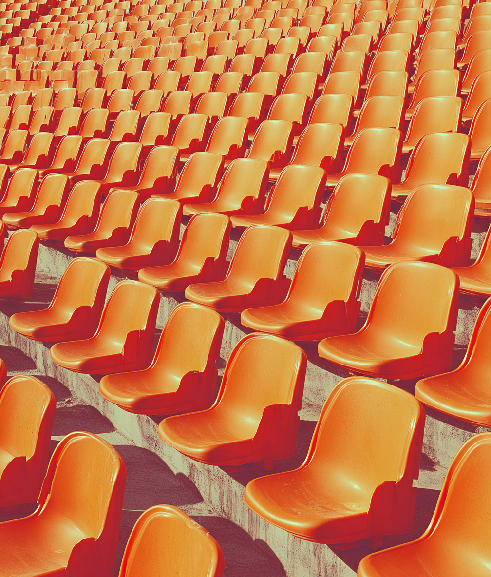 Empty Orange Stadium Seats Photo on Lummi