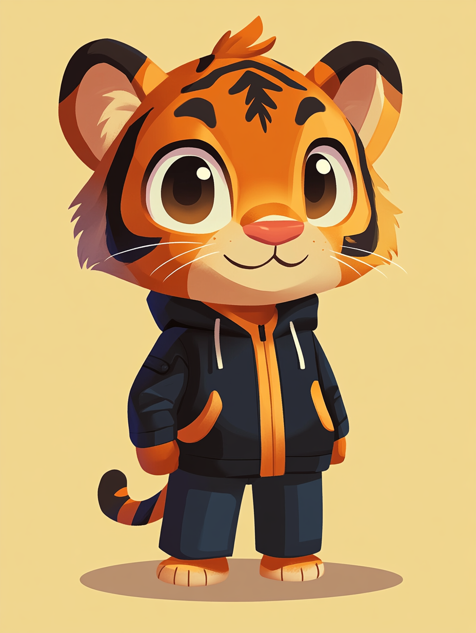 Cartoon Tiger Character Illustration on Lummi